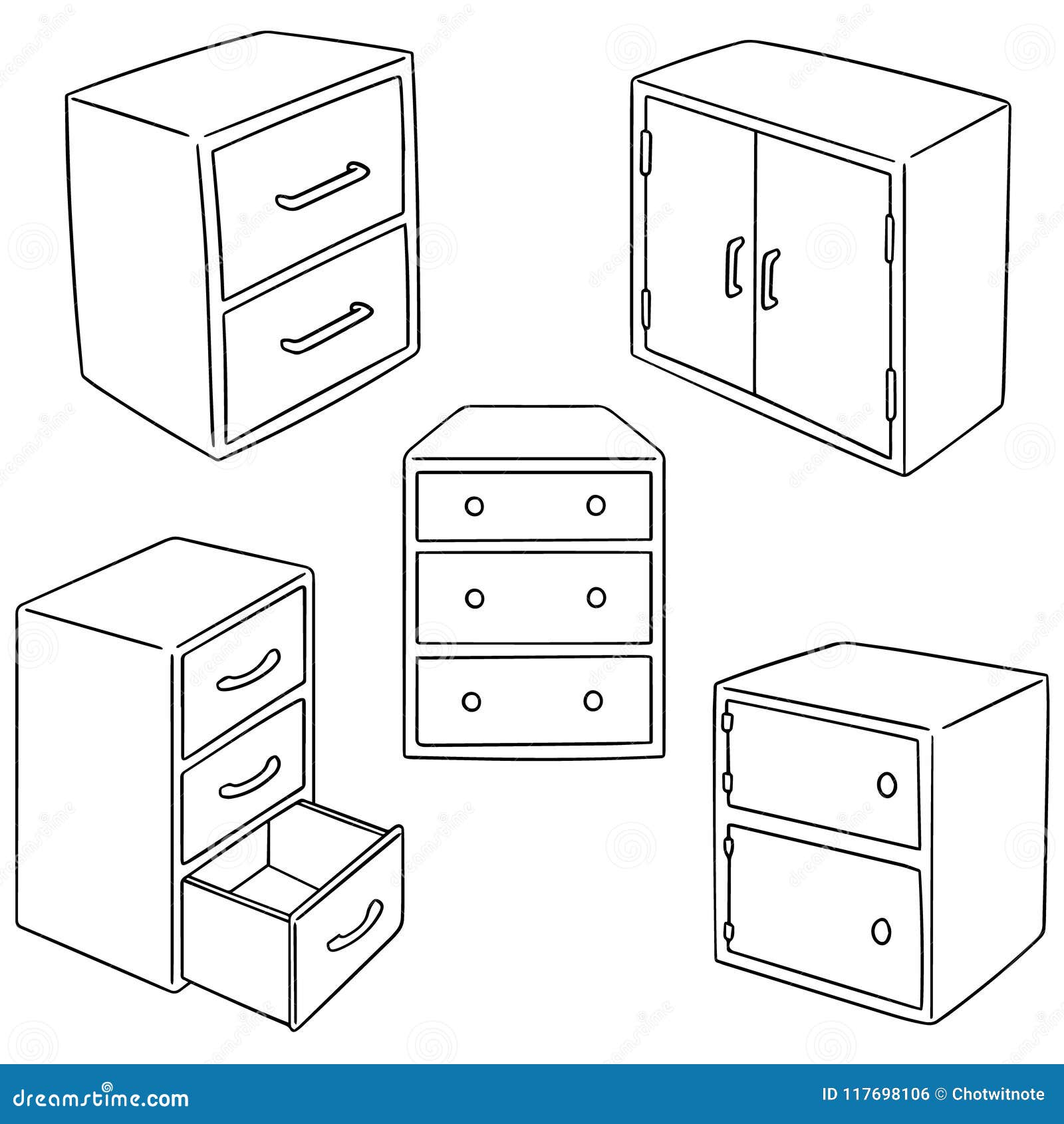 Grupo do vetor de gaveta ilustração do vetor. Ilustração de ilustre ...