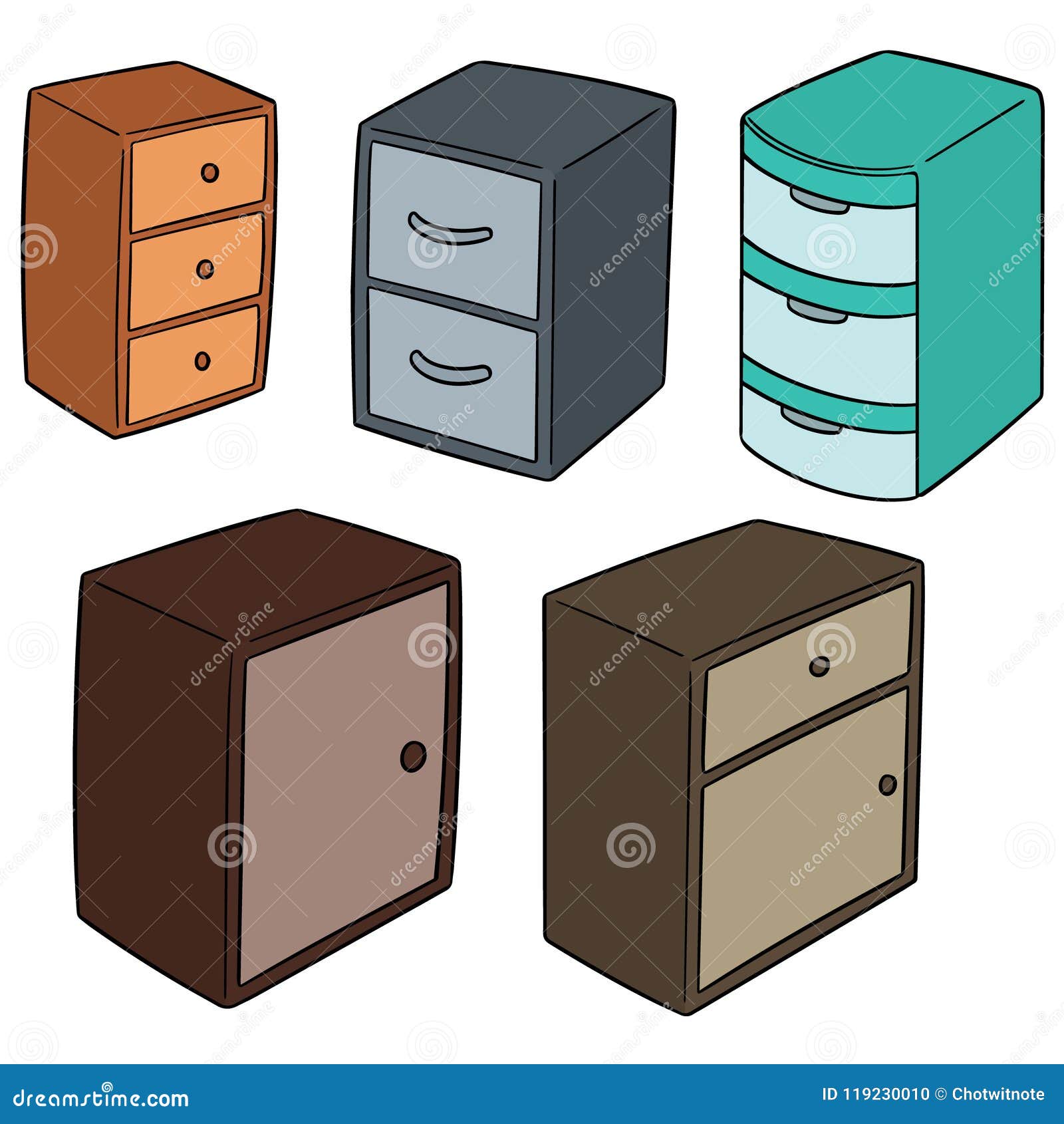 Grupo do vetor de gaveta ilustração do vetor. Ilustração de imagem ...