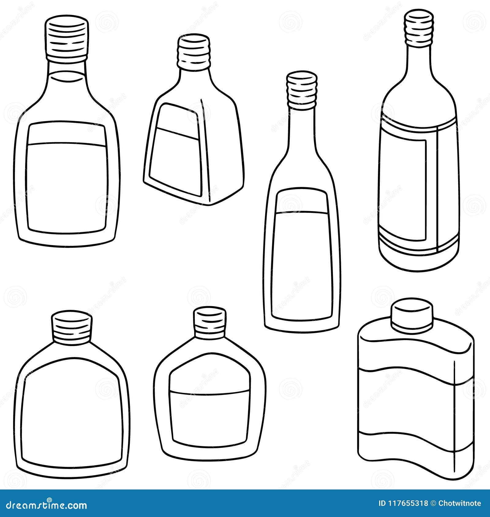 Grupo do vetor de licor ilustração do vetor. Ilustração de vidro ...