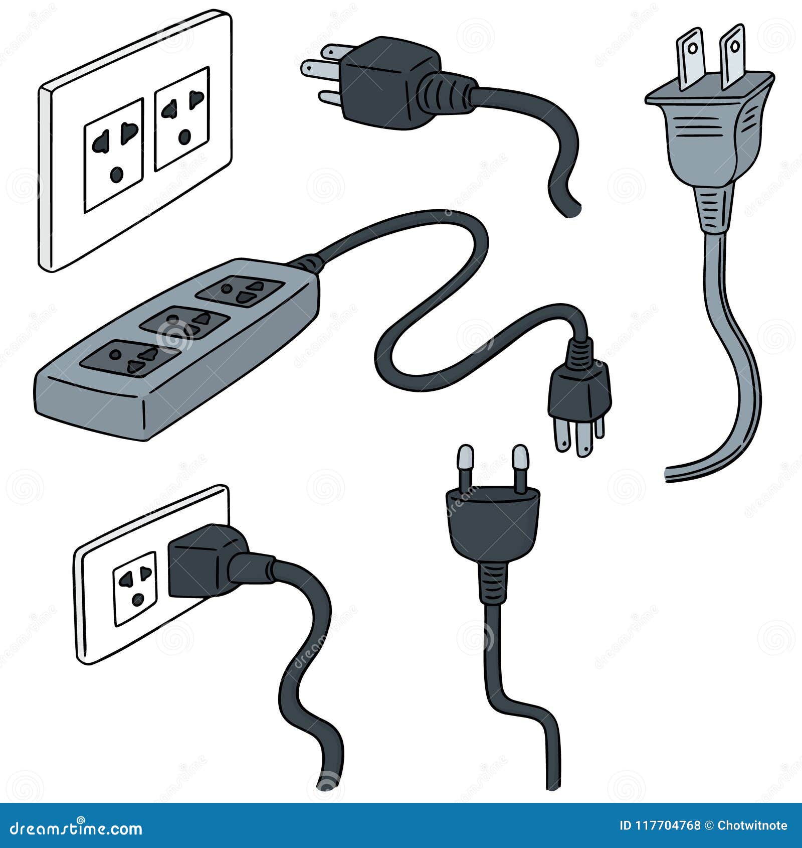 Grupo do vetor de tomadas ilustração do vetor. Ilustração de simples ...