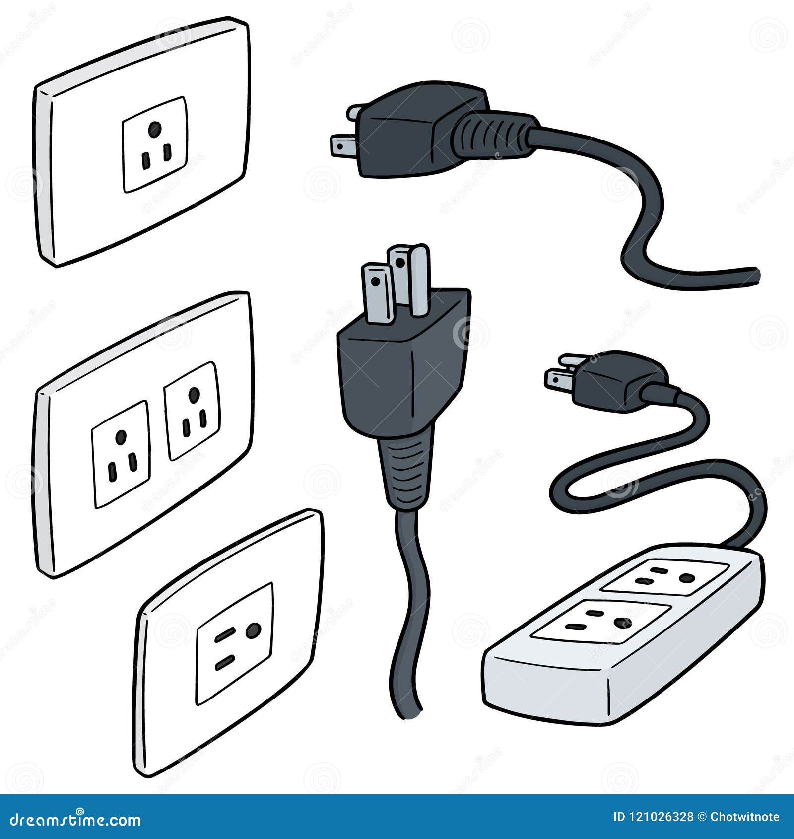 Grupo do vetor de tomadas ilustração do vetor. Ilustração de sinal ...