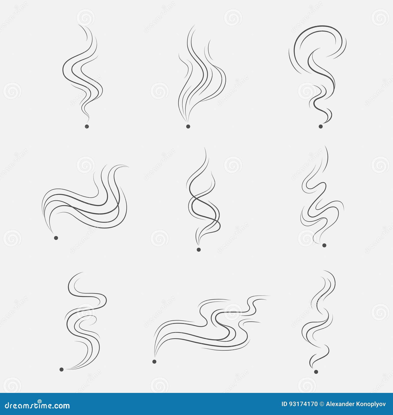 Grupo do vetor do fumo ilustração do vetor. Ilustração de macio - 93174170