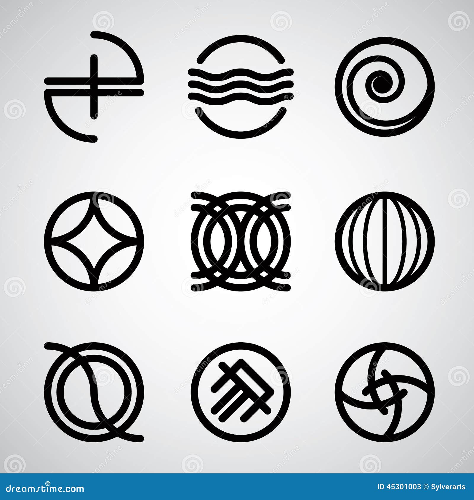 Grupo Do Vetor Dos Símbolos Abstratos Ilustração do Vetor - Ilustração ...