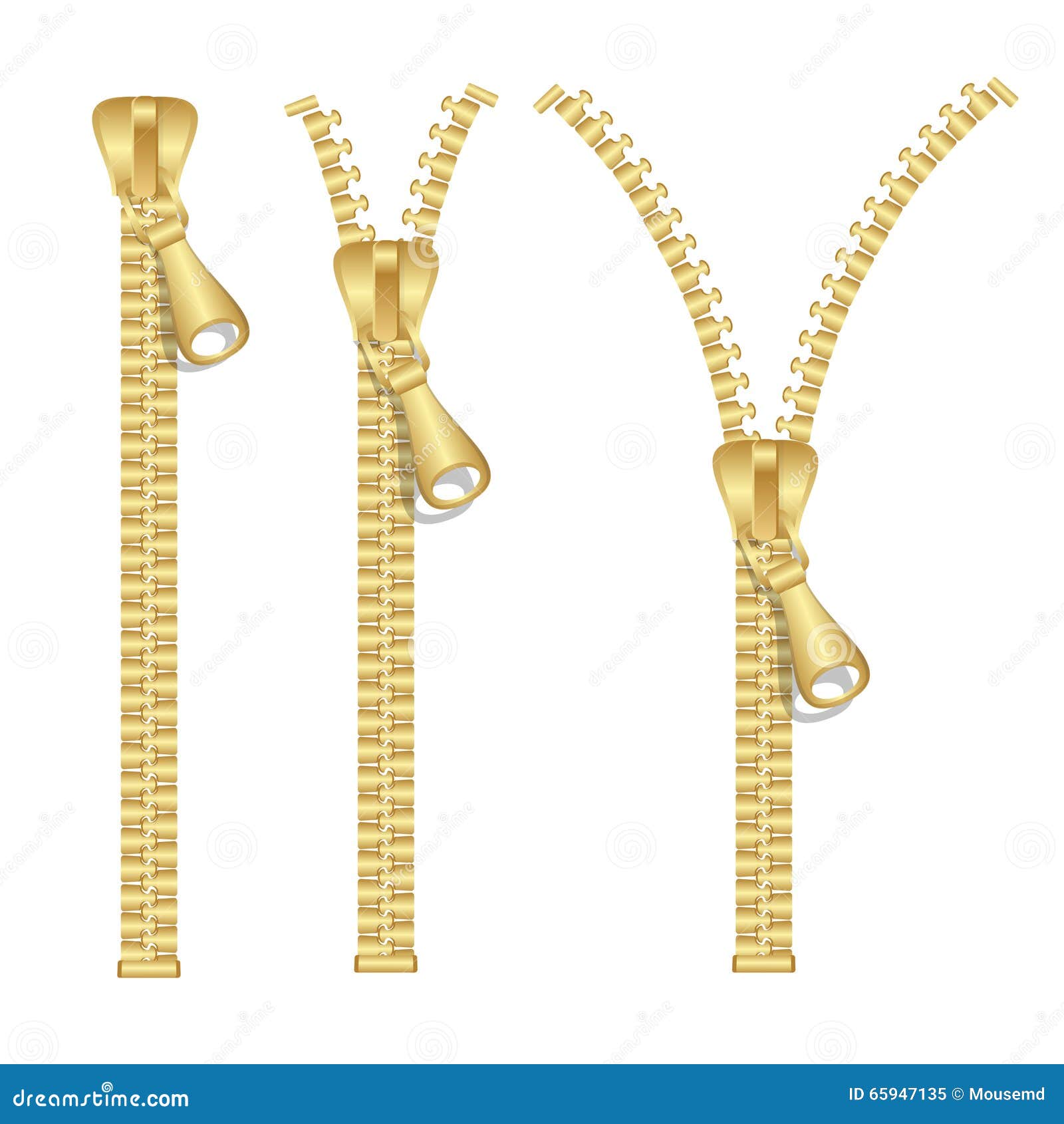 Grupo Dourado Do Fecho De Correr Vetor Ilustração do Vetor - Ilustração ...