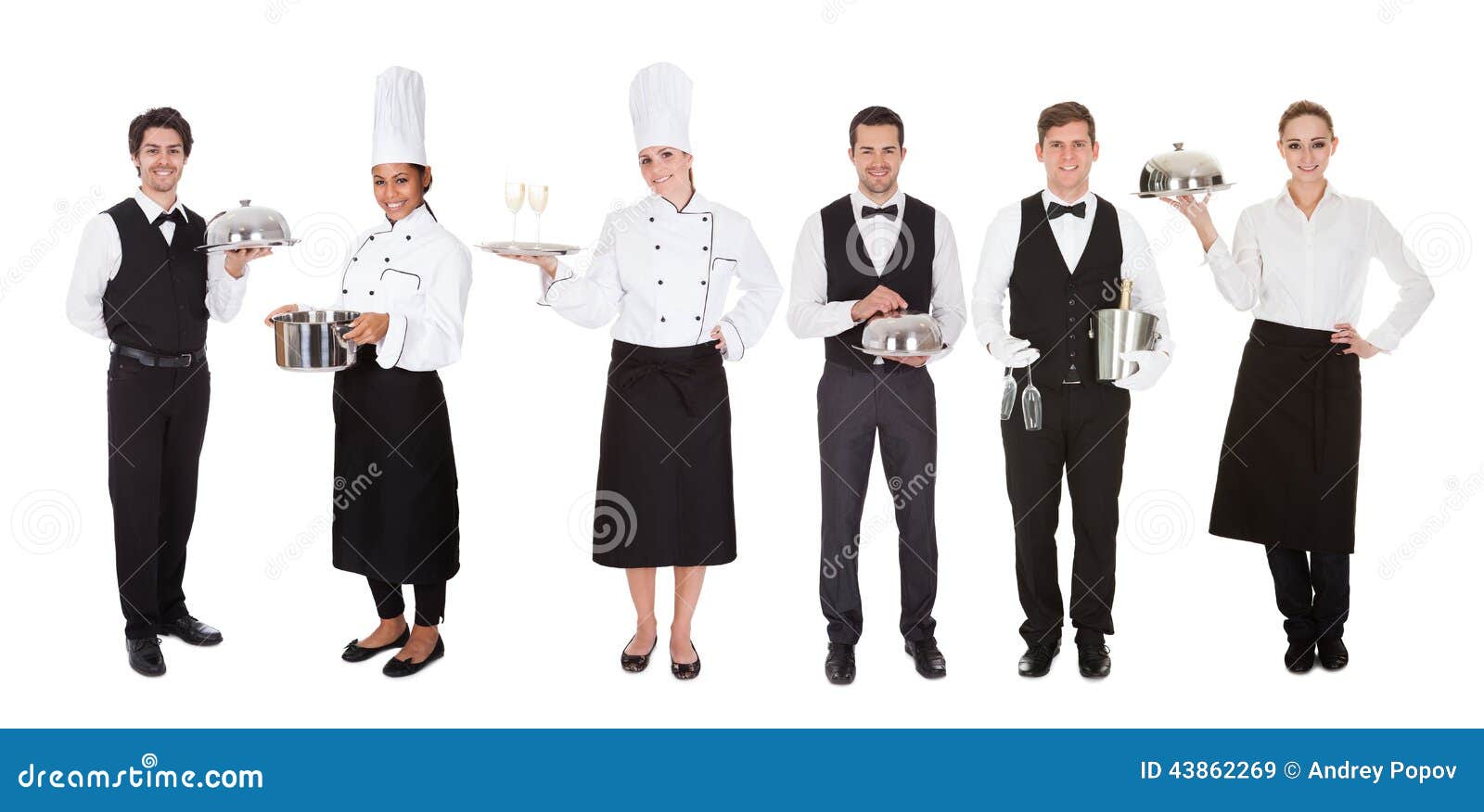 Gruppe Des Kellners Und Der Kellnerin Stockbild - Bild von leute, chef ...