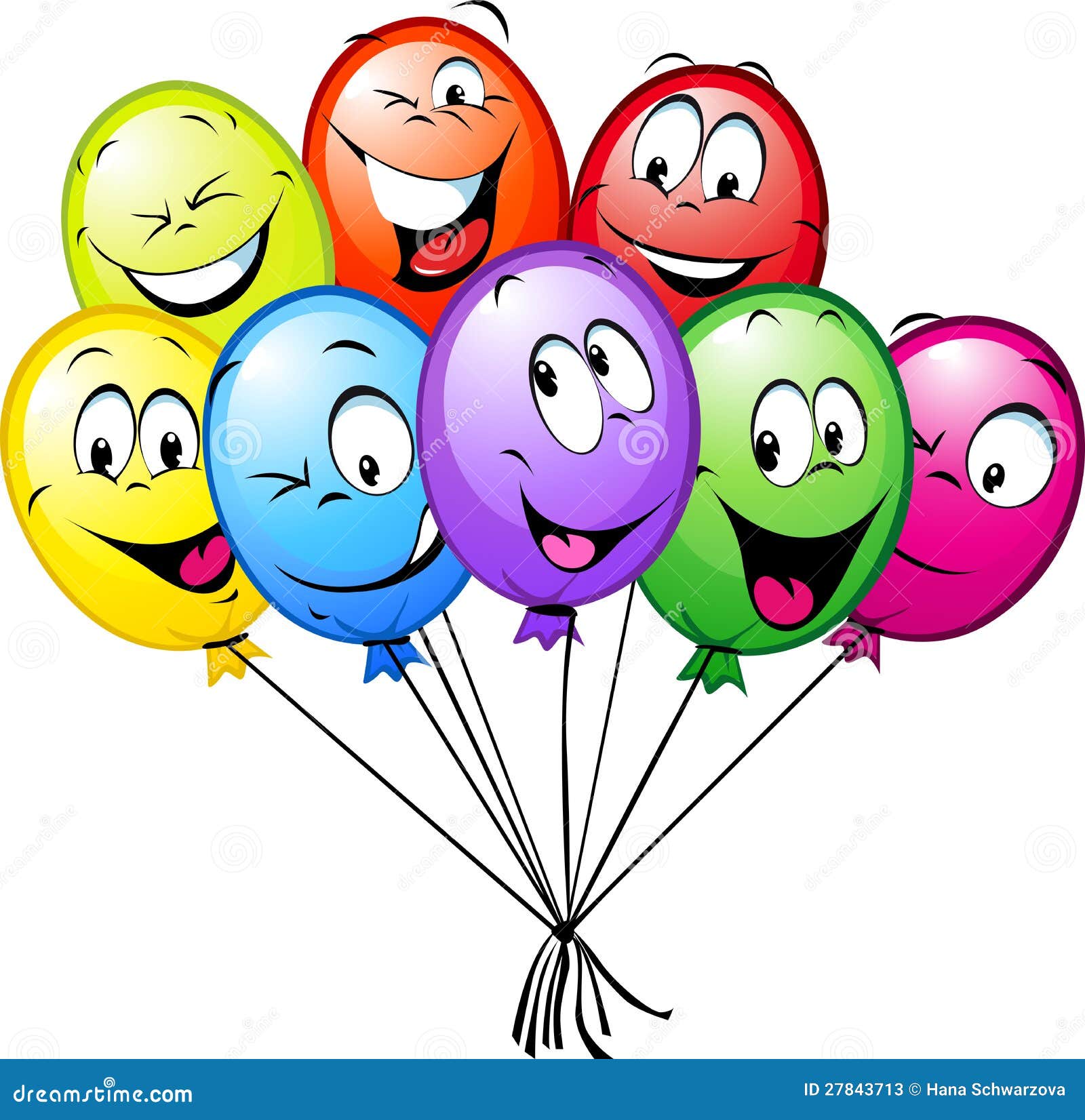 Gruppe Lustige Bunte Ballone Vektor Abbildung - Illustration von fliege ...