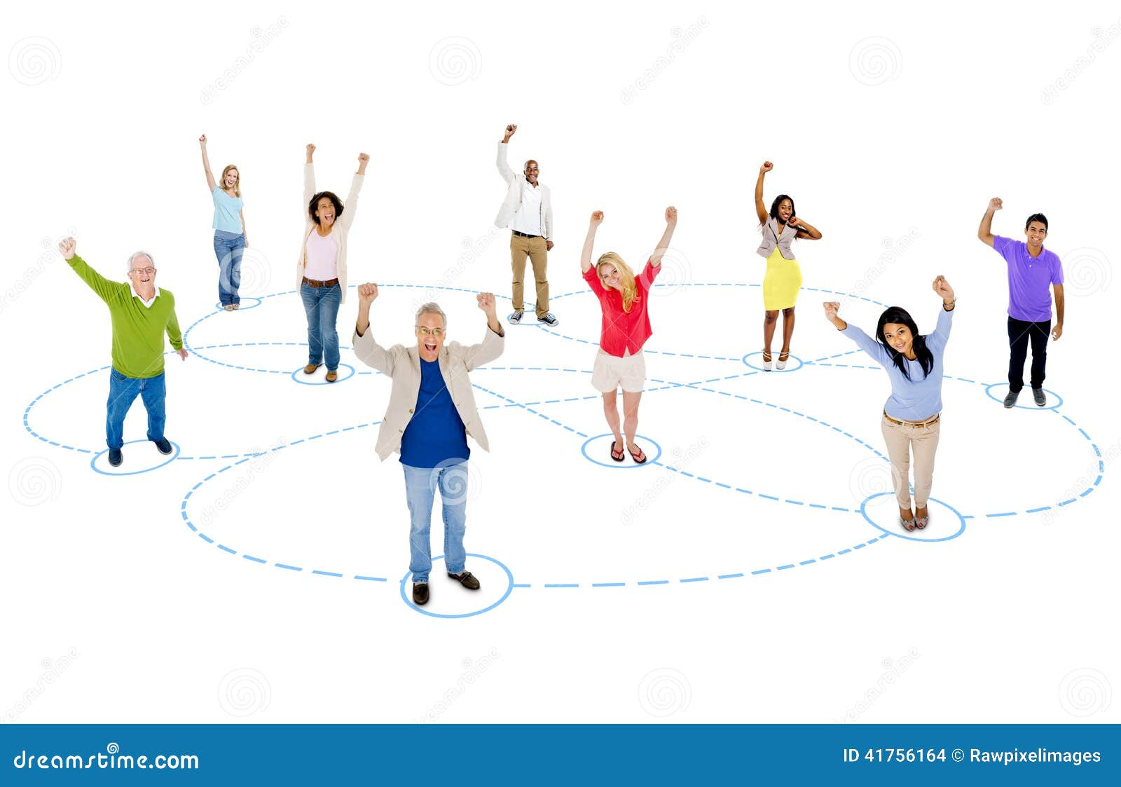 Gruppe Verbundene Multiethnische Feiernde Leute Stockfoto - Bild von ...