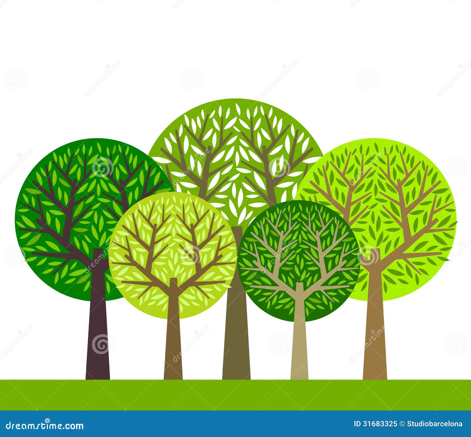 Gruppo degli alberi illustrazione di stock. Illustrazione di icona ...