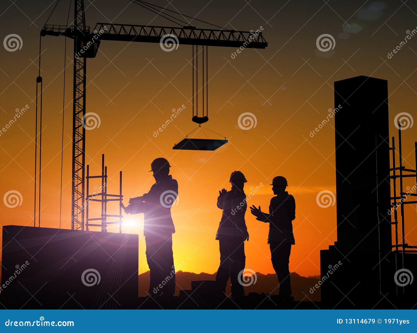 Gruppo degli operai illustrazione di stock. Illustrazione di siluetta ...