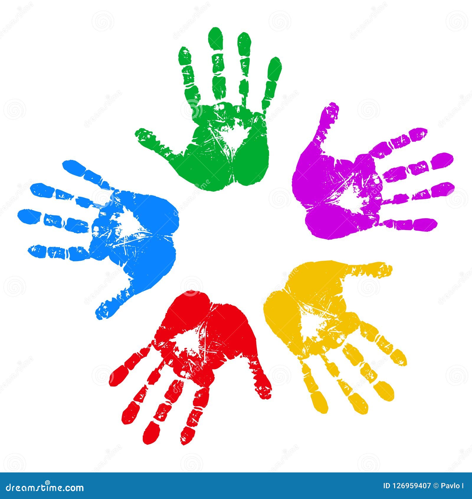 Gruppo di mani colorate - illustrazione vettoriale. Illustrazione di ... Gruppo di mani colorate - illustrazione vettoriale. Illustrazione di ...