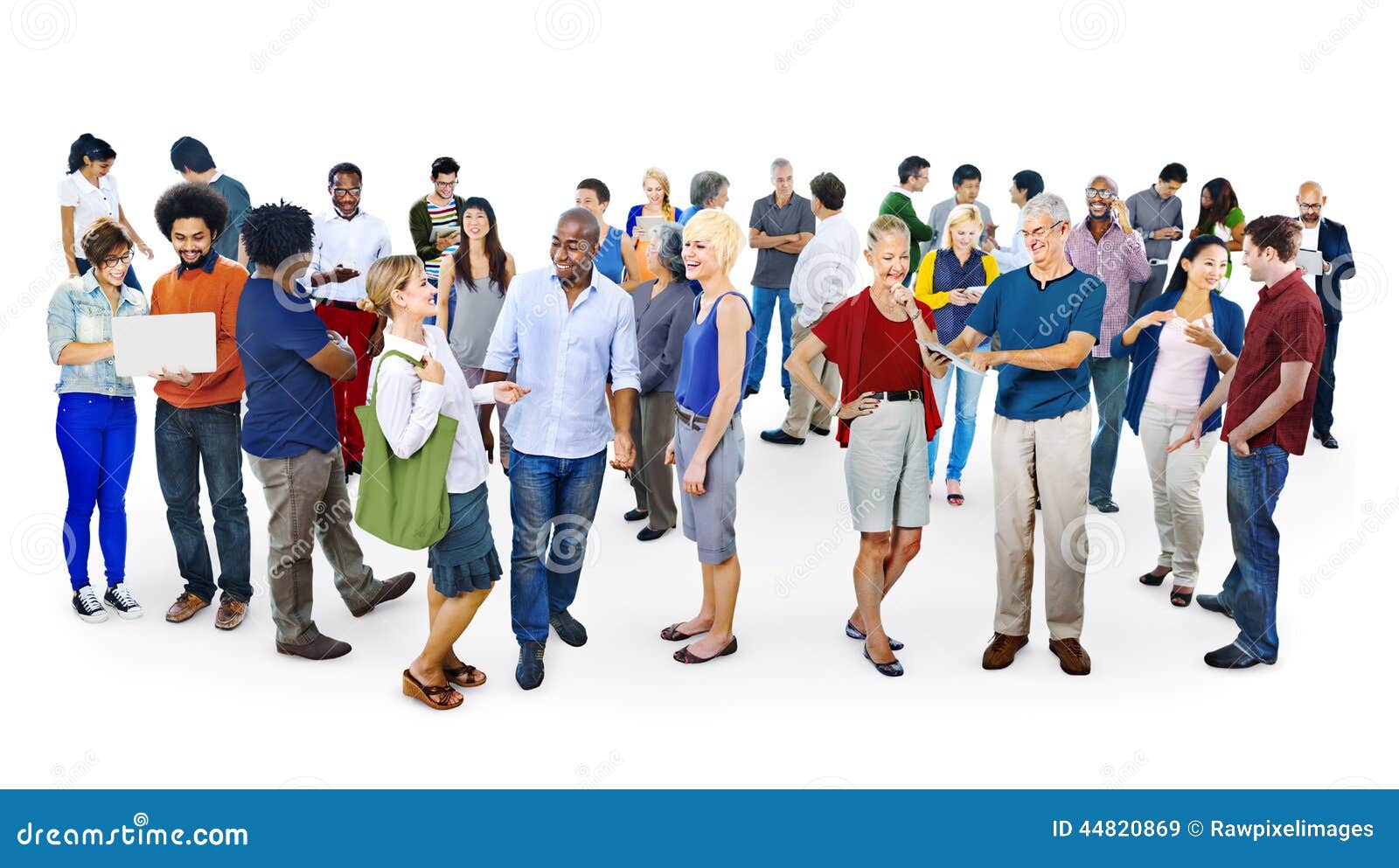 Gruppo Di Persone Multietnico Isolati Su Bianco Immagine Stock ...