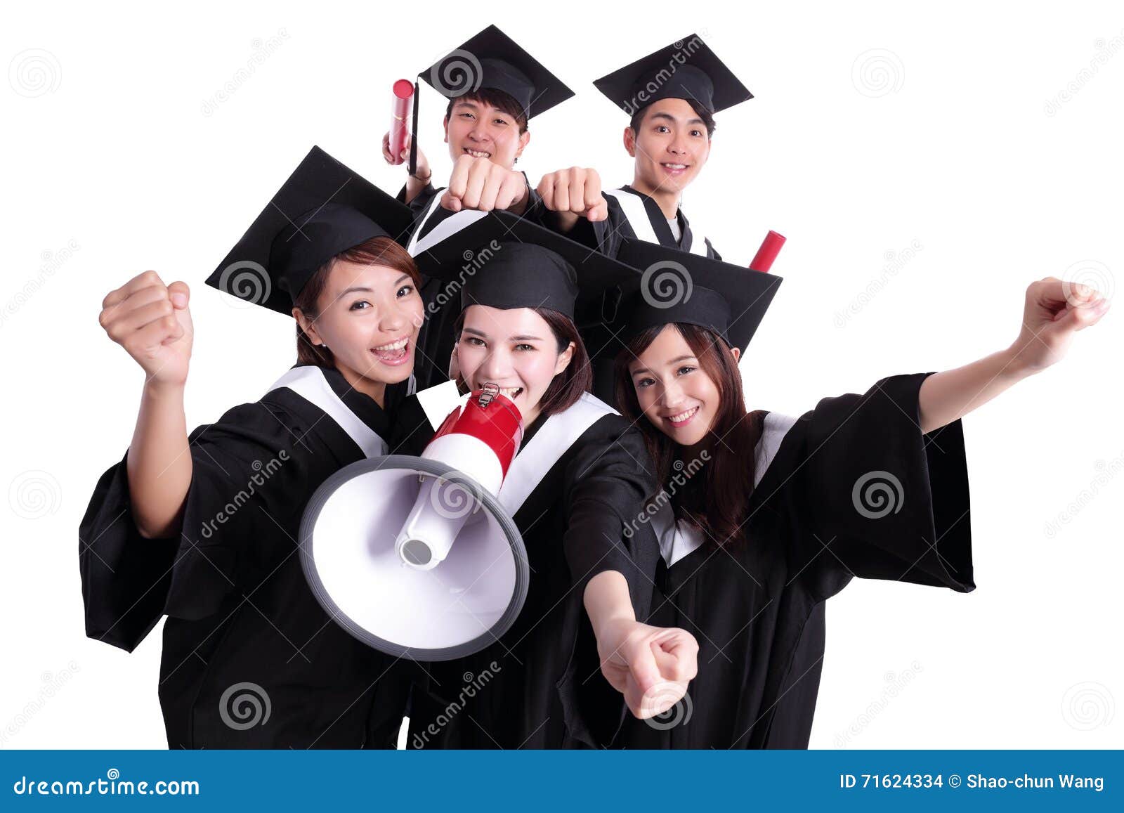 Gruppo Di Studente Di Laureati Felice Fotografia Stock - Immagine di ...