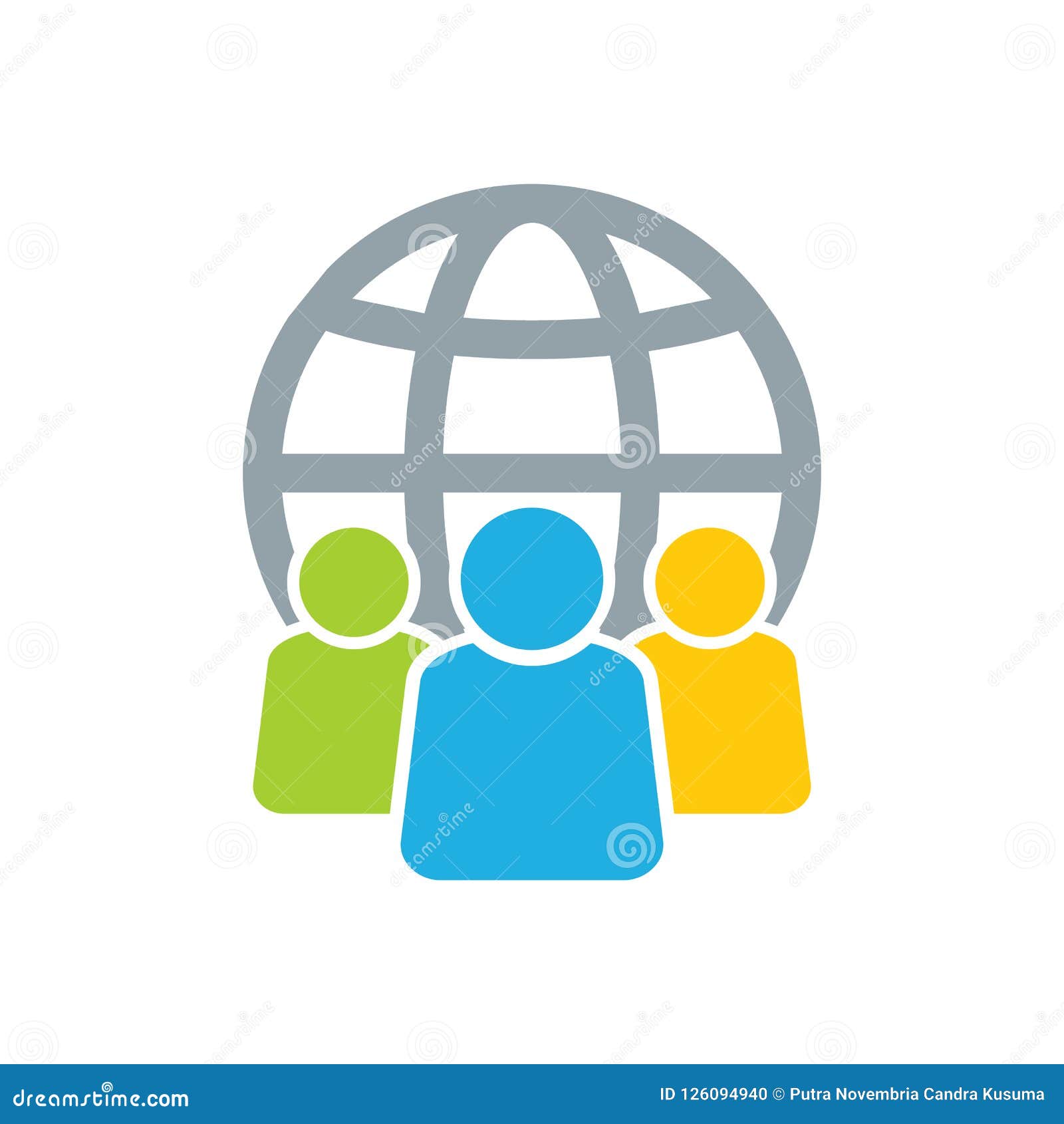 Gruppo Logo Icon Design Del Globo Illustrazione Vettoriale ...