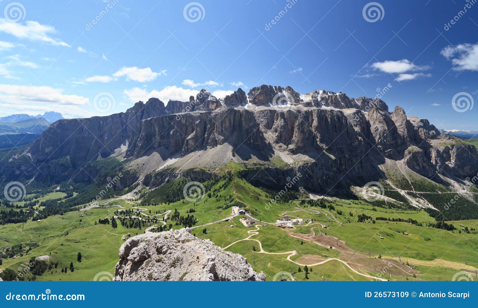 Gruppo Sella and Passo Gardena Stock Image - Image of italy, rocks ...