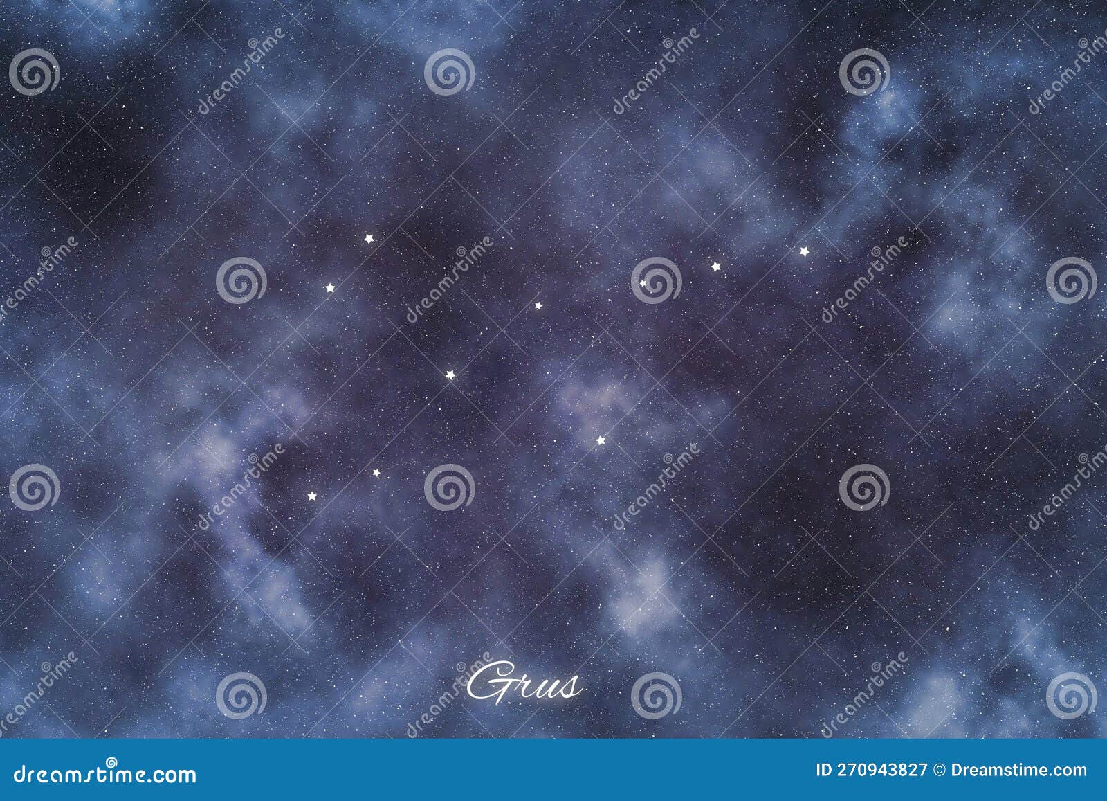 Grus Star Constellation, Brightest Stars, Crane Constellation Stock ...