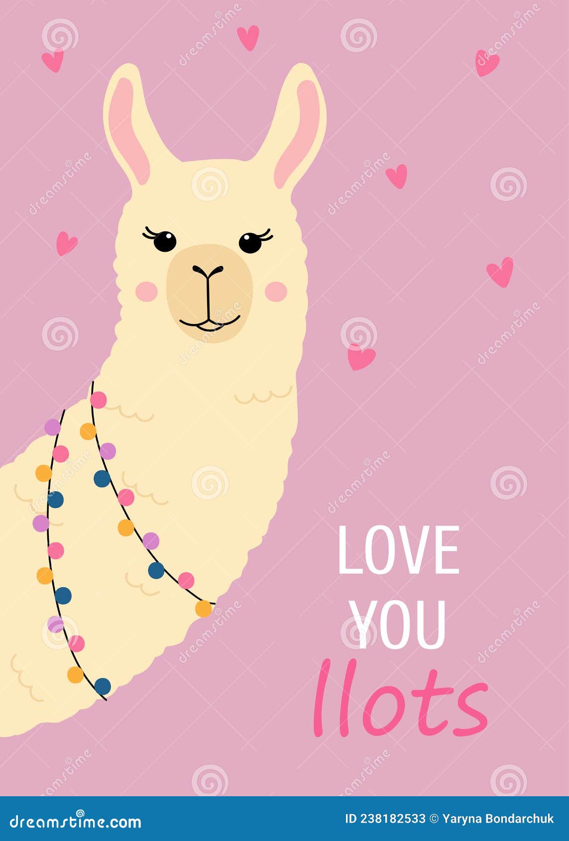 Grußkarte Mit Süßem Lama-Kopf. Lustige Alpaka Mit Text Liebe Sie Viel ... Grußkarte Mit Süßem Lama-Kopf. Lustige Alpaka Mit Text Liebe Sie Viel ...