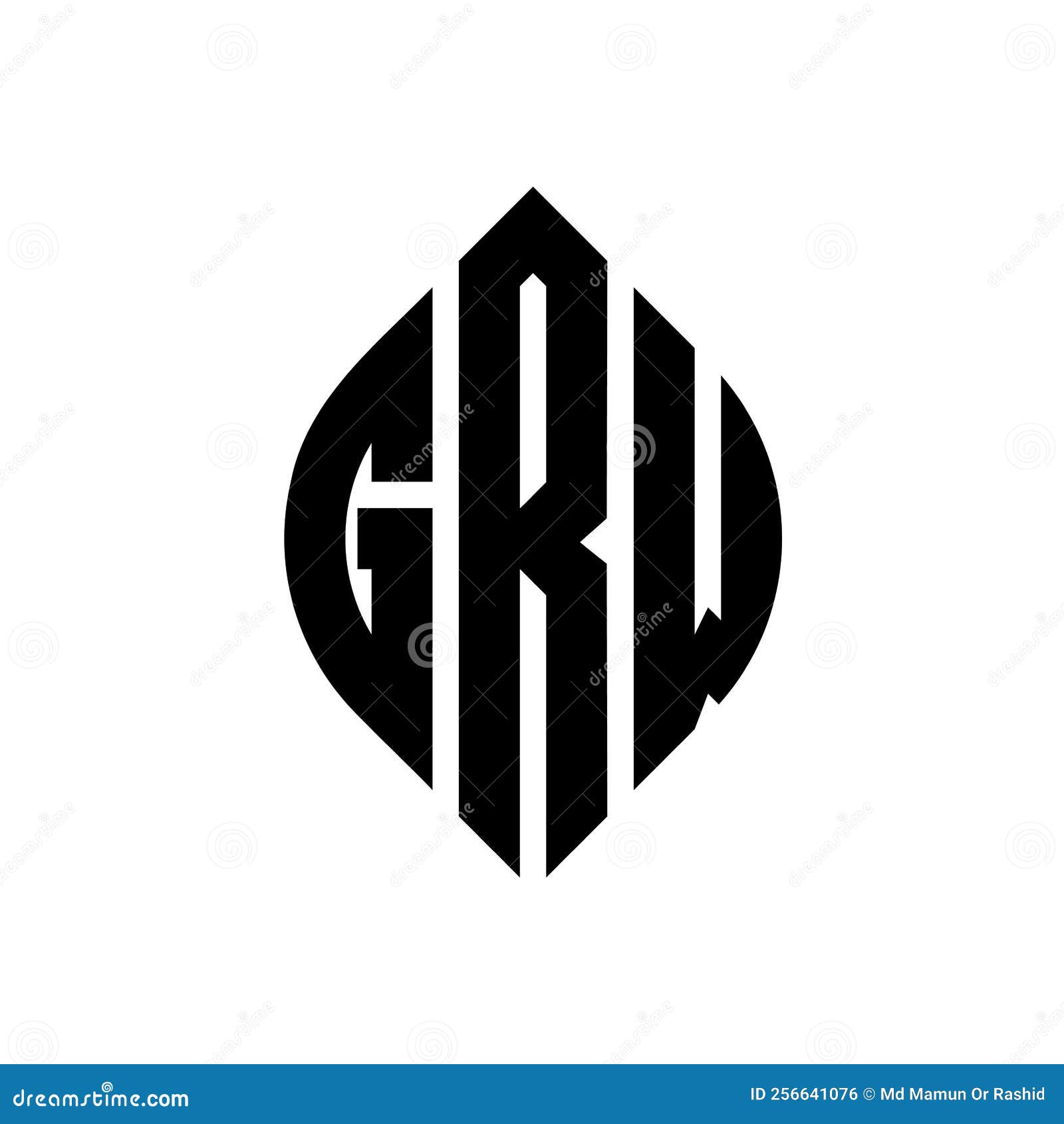 GRW Circle Letter Logo Design with Circle and Ellipse Shape. GRW ...