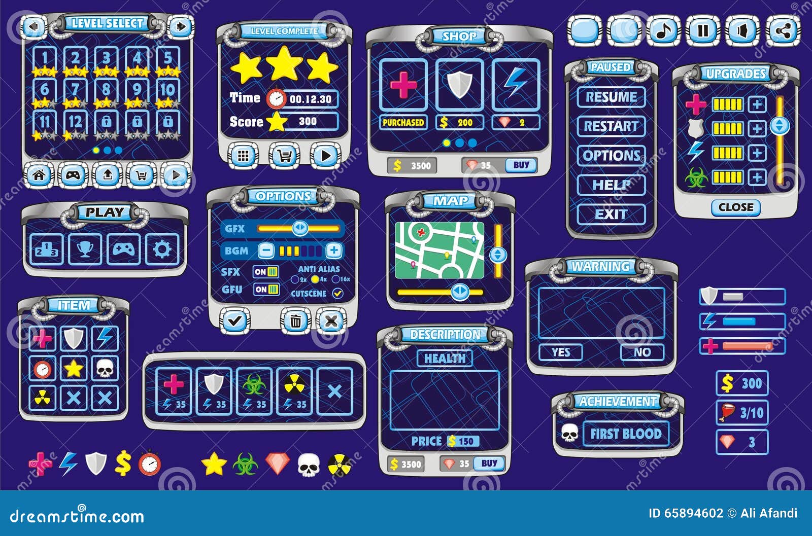 Gry gui 41 ilustracja wektor. Ilustracja złożonej z budowa - 65894602