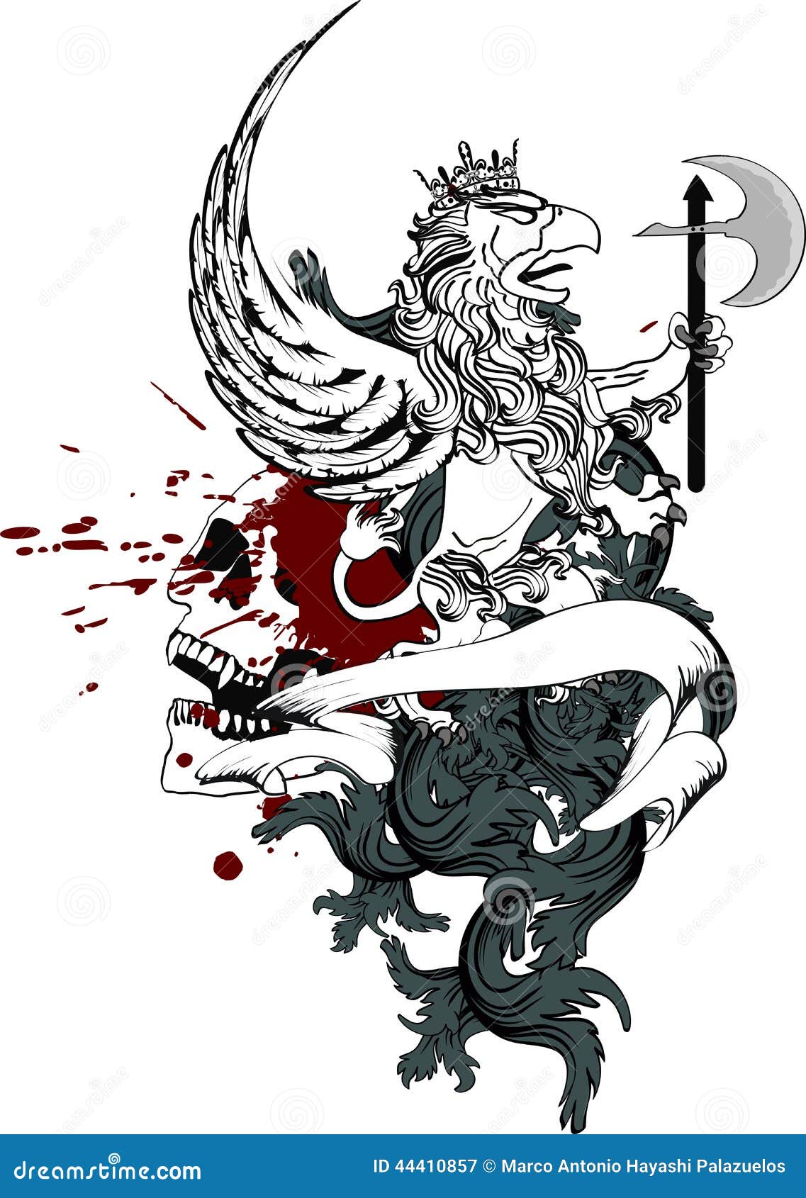 Gryphon Coat of Arms Tattoo Tshirt3 Stock Vector - Illustration of ...