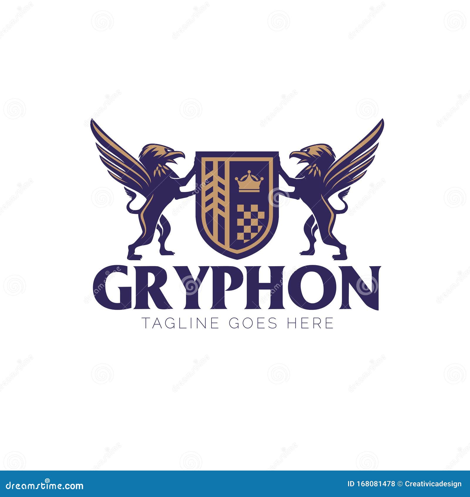 Gryphon Crest Logo. Emblem Style Vector Stock Vector - Illustration of ...