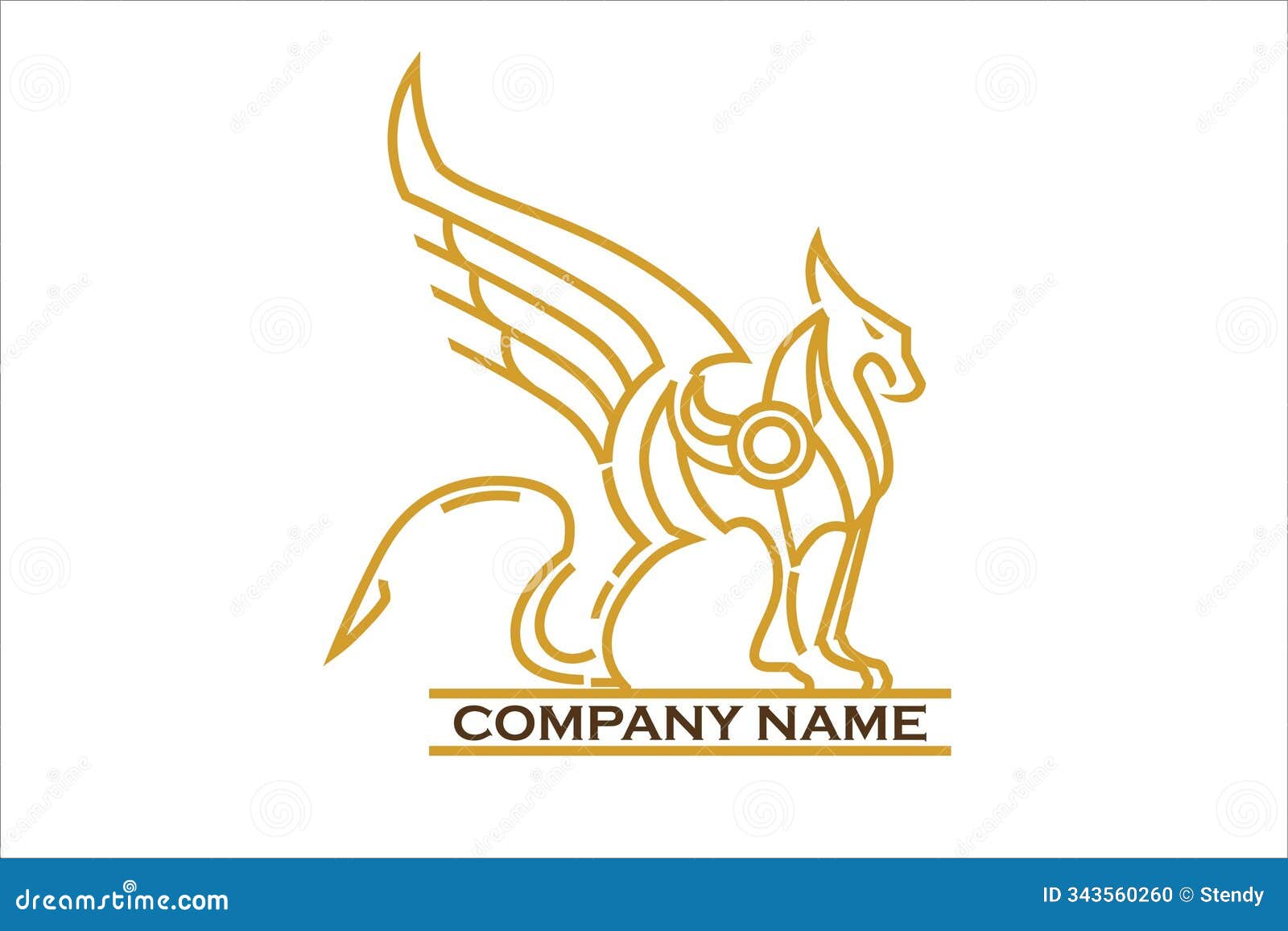 Gryphon. Griffin. Side View of Artistic Gryphon Stock Vector ...