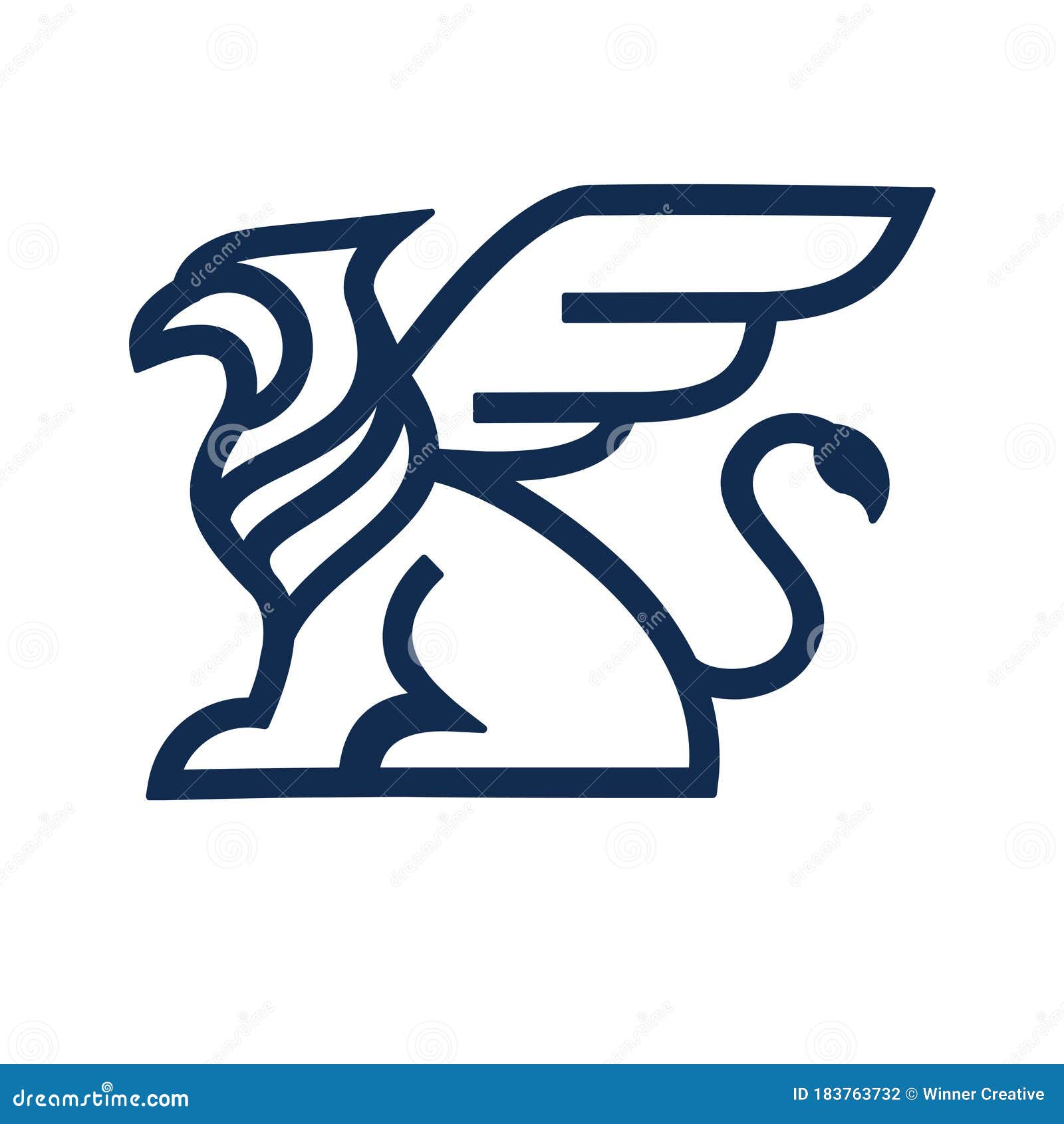 Gryphon Logo Design stock vector. Illustration of heraldic - 183763732