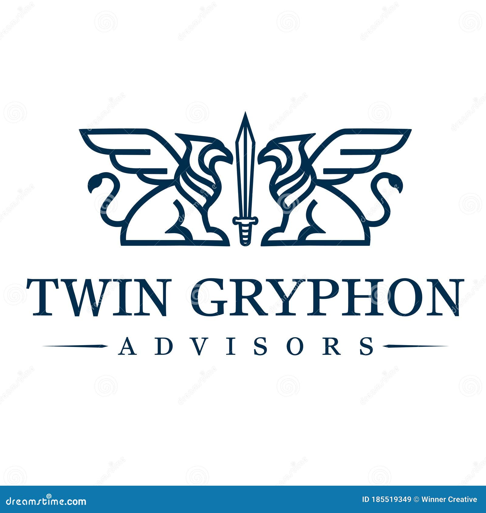Gryphon Logo Design Vector stock vector. Illustration of griffin ...
