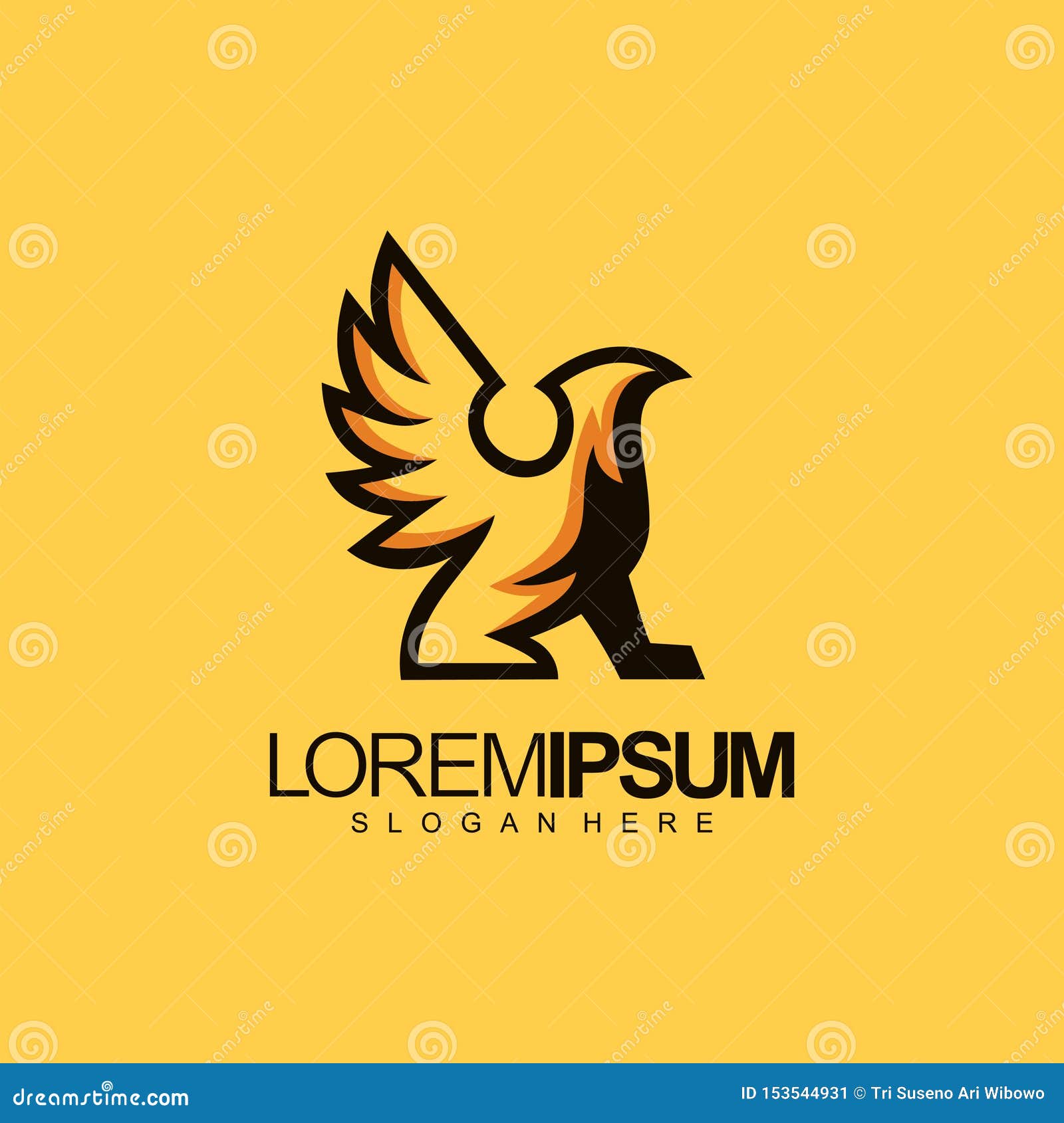 Gryphon Logo Design Vector Illustration Stock Illustration ...