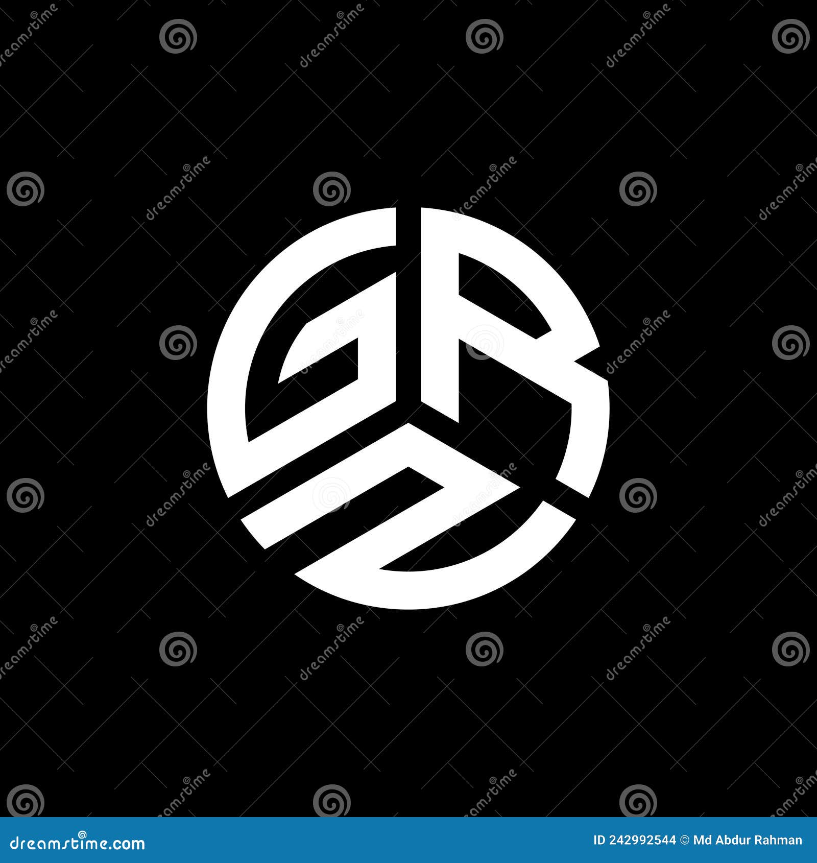 GRZ Letter Logo Design on White Background. GRZ Creative Initials ...