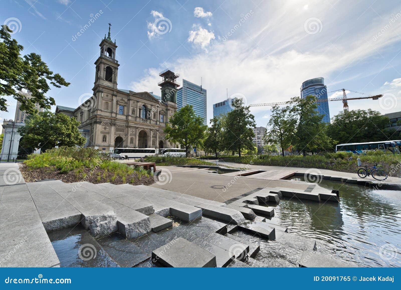 Grzybowski Square in Warsaw Stock Image - Image of church, perspective ...