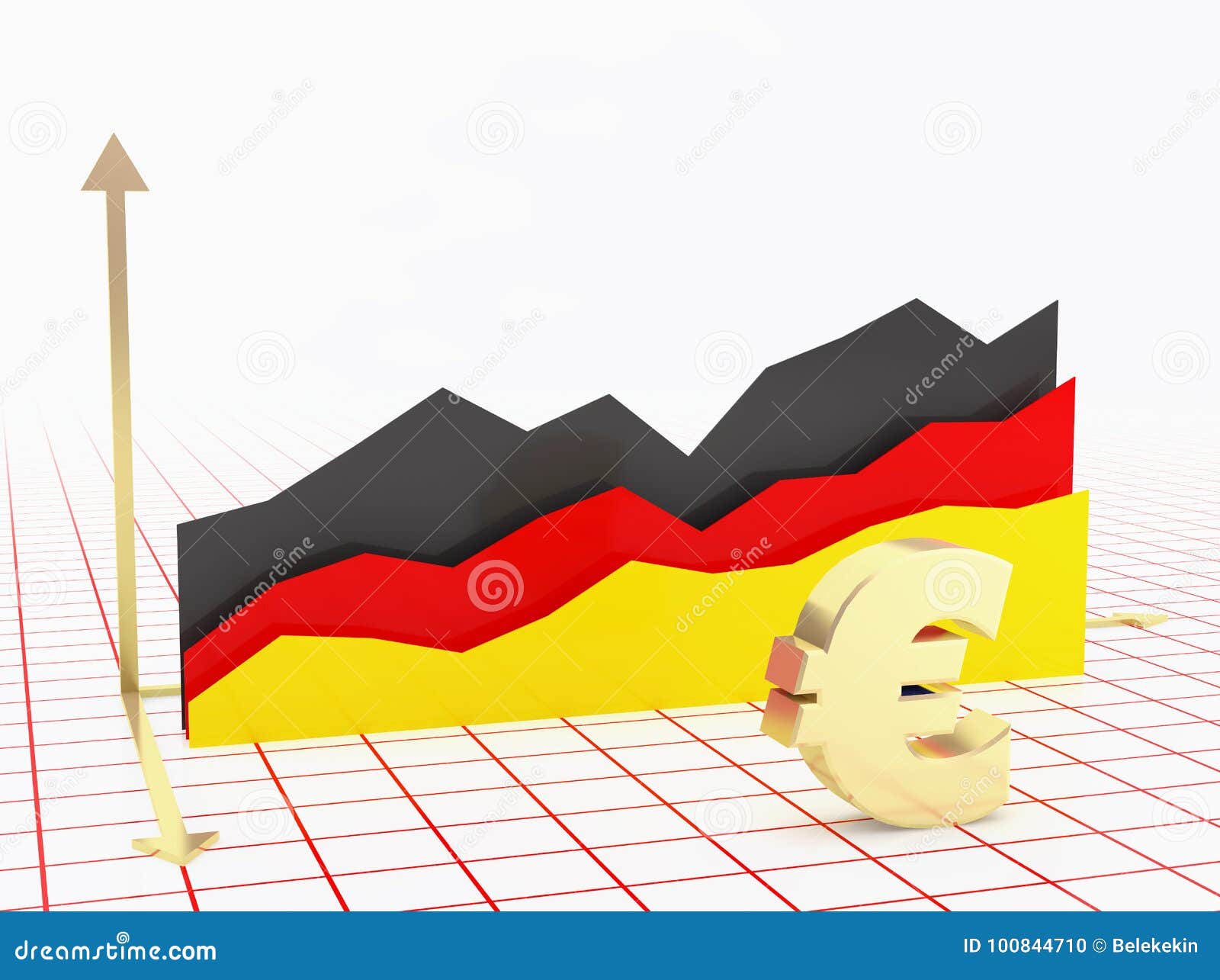 Gráfico Del Crecimiento De La Economía De Alemania Stock De Ilustración