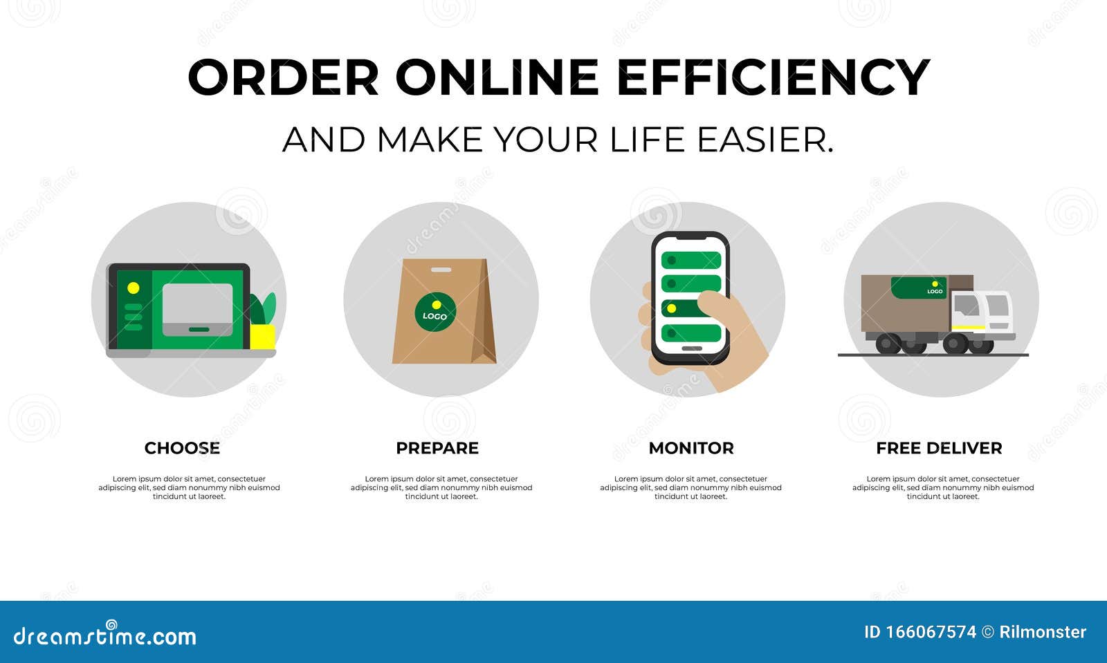 Flat Design Infographic Order Online Stock Illustration - Illustration ...