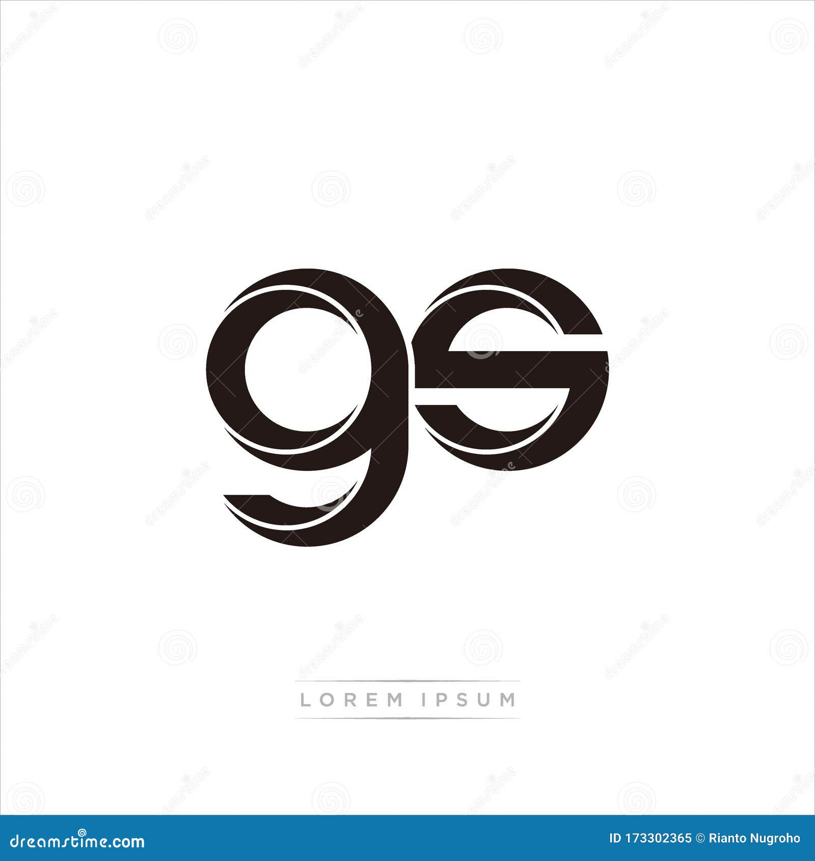 Gs Initial Letter Split Lowercase Modern Monogram Linked Outline ...