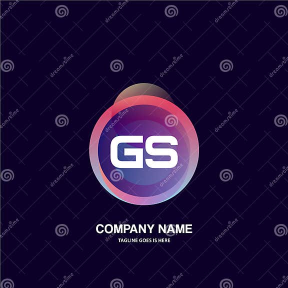 GS Initial Logo with Colorful Circle Template Vector Stock Vector ...