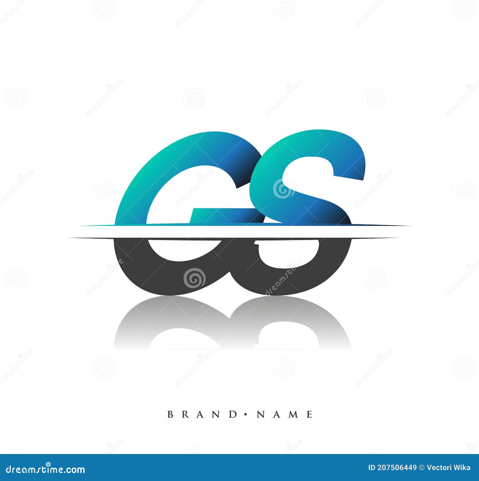 GS Initial Logo Company Name Colored Black and Blue, Simple and Modern ...