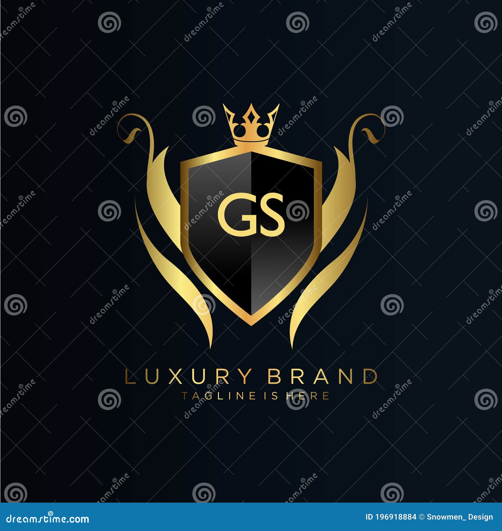 GS Letter Initial with Royal Template.elegant with Crown Logo Vector ...