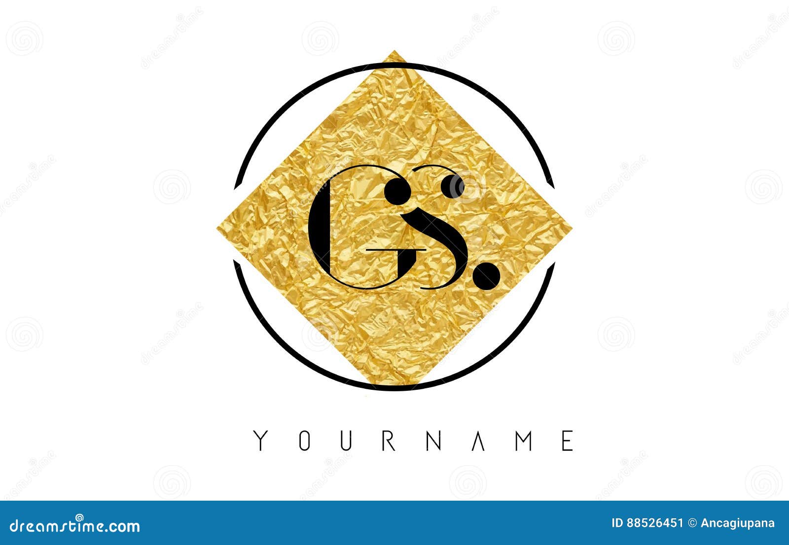 GS Letter Logo with Golden Foil Texture. Stock Vector - Illustration of ...