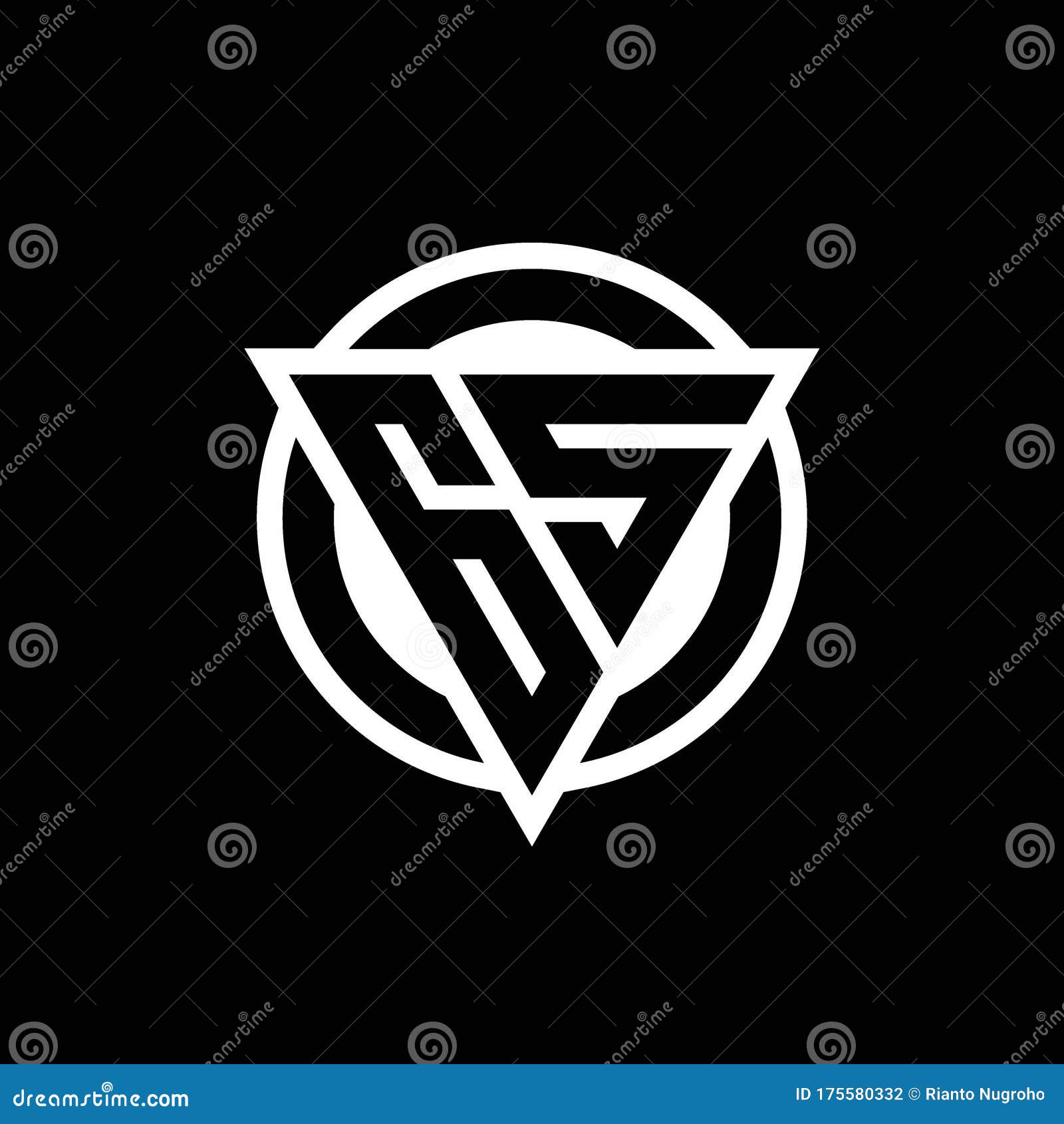 GS Logo with Negative Space Triangle Shape and Circle Rounded Stock ...