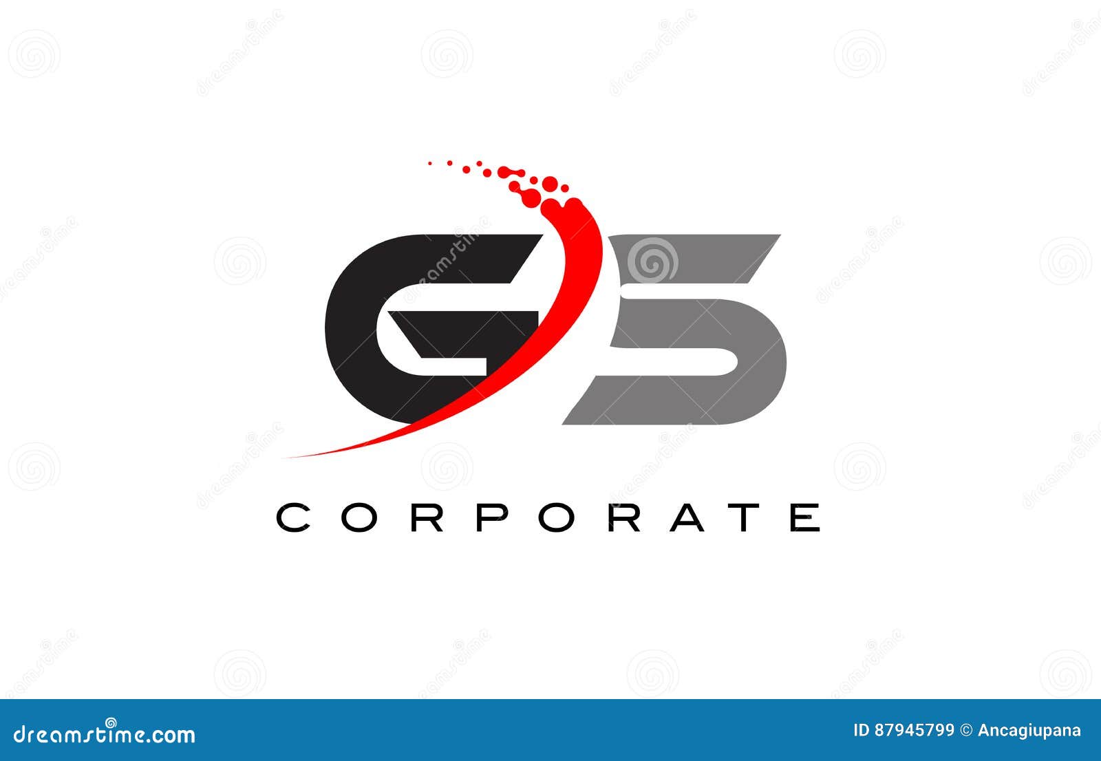 GS Modern Letter Logo Design with Swoosh Stock Vector - Illustration of ...