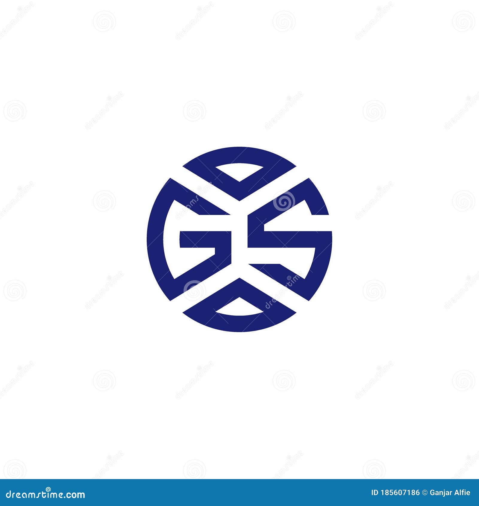 GS Monogram Logo with Abstract Shapes in Modern Style Stock Vector ...