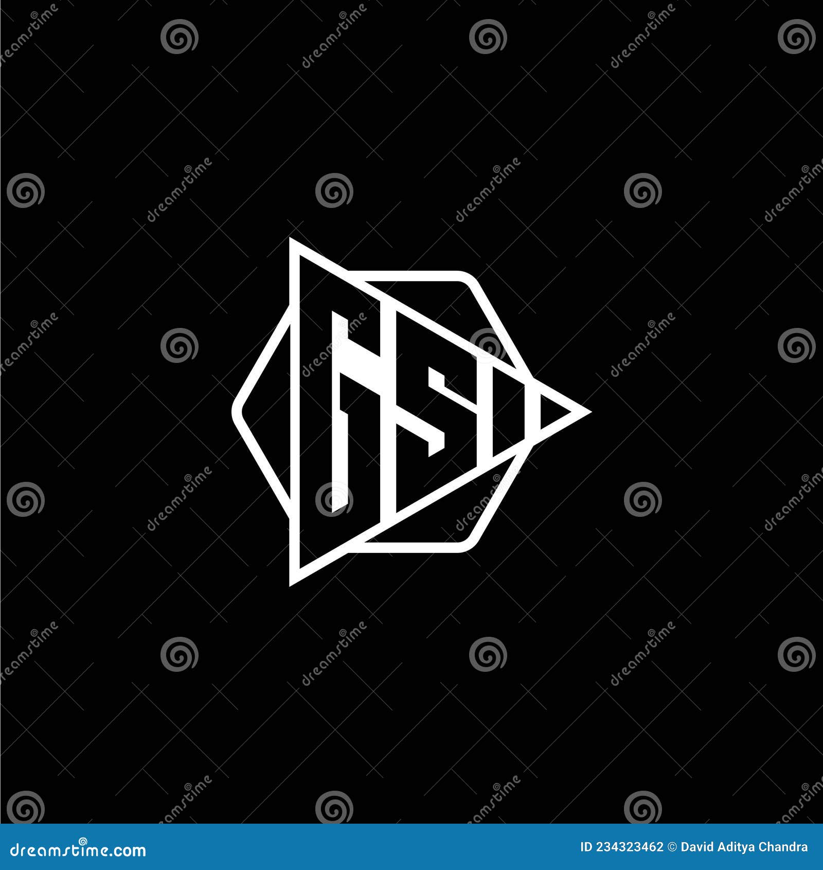 GS Logo Monogram Triangle Play Button Stock Vector - Illustration of ...