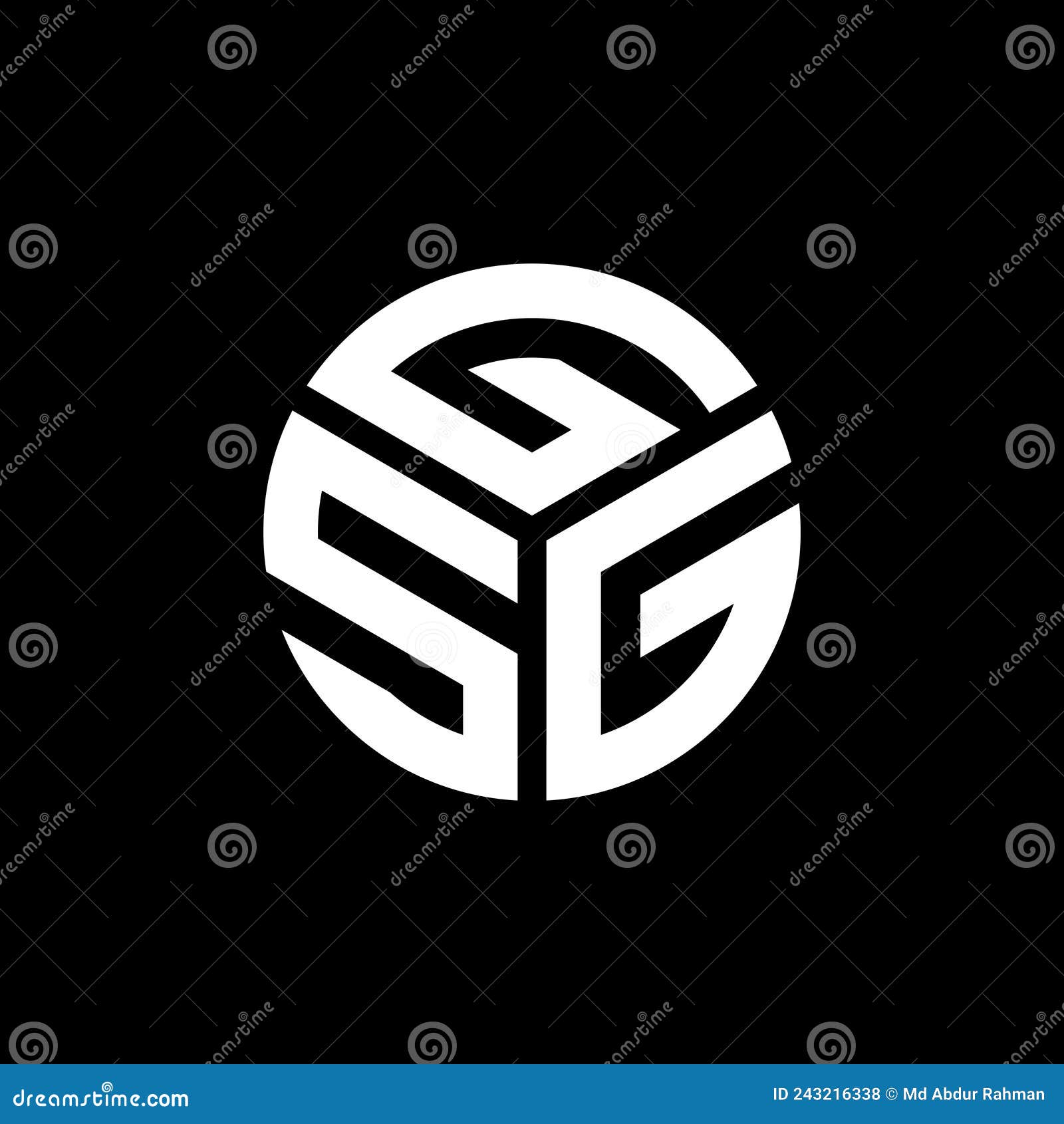 GSG Letter Logo Design On Black Background. GSG Creative Initials ...