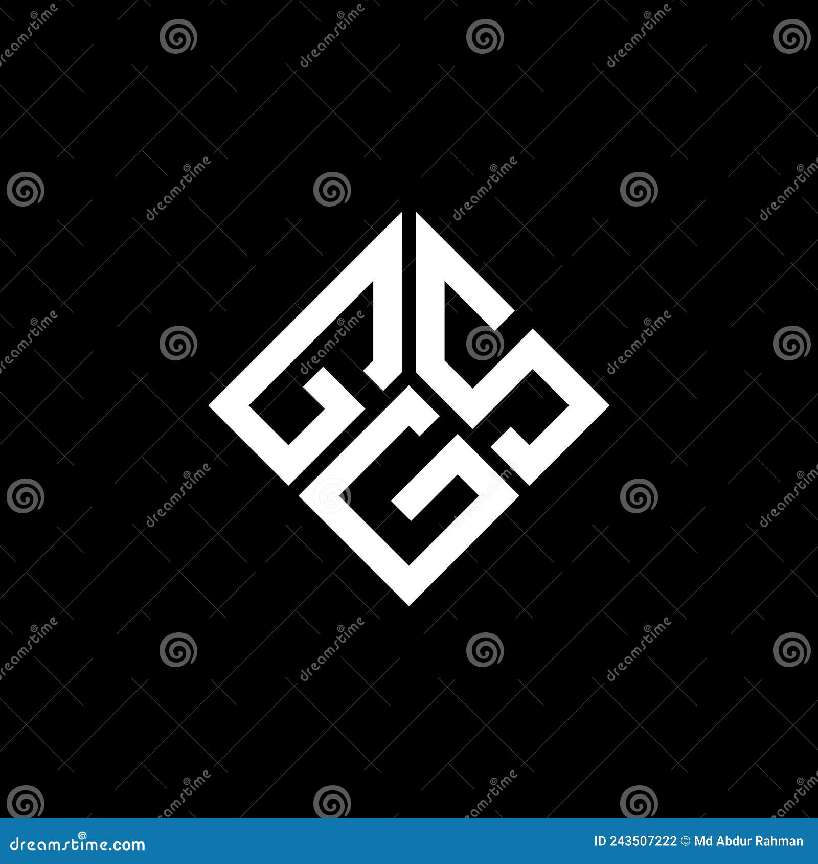 GSG Letter Logo Design On Black Background. GSG Creative Initials ...