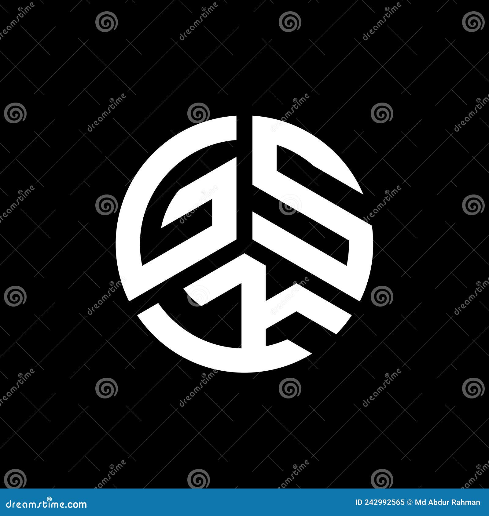 GSK Letter Logo Design On White Background. GSK Creative Initials ...