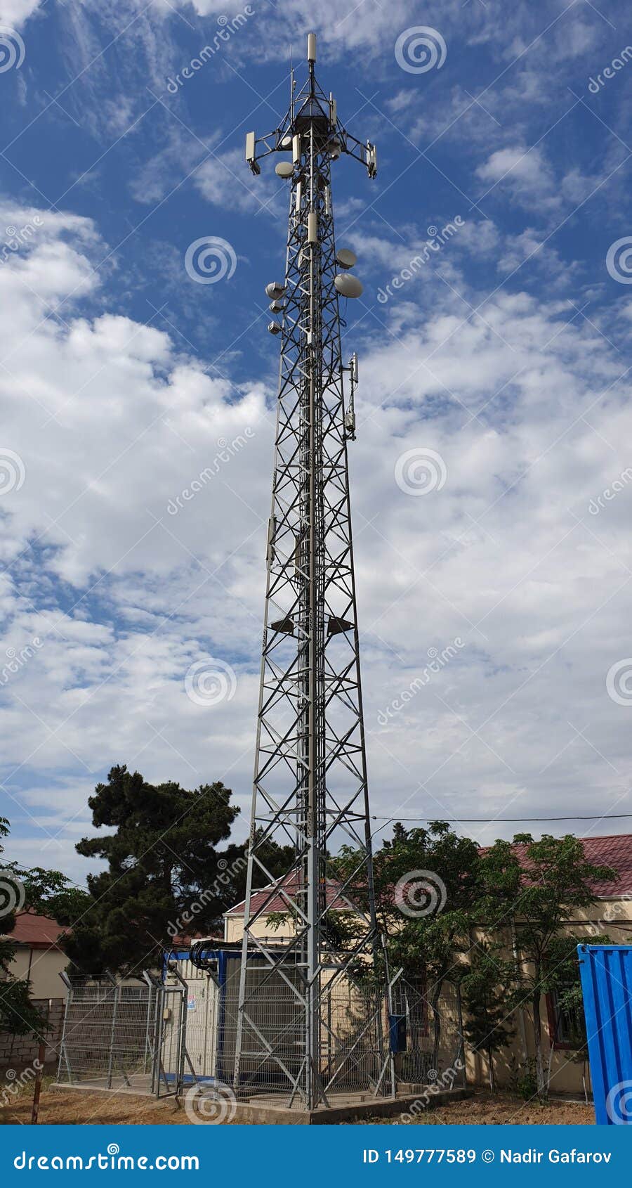 GSM Mobile Operator Base Station Tower Stock Image - Image of network ...