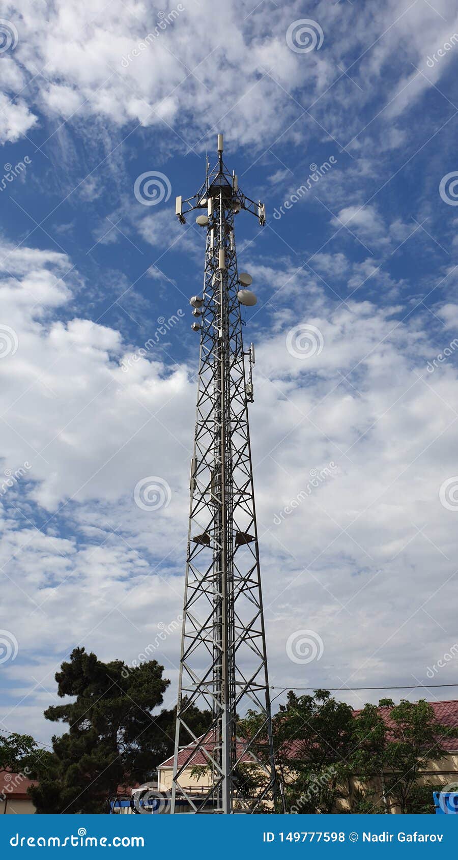 GSM Mobile Operator Base Station Tower Stock Photo - Image of operator ...