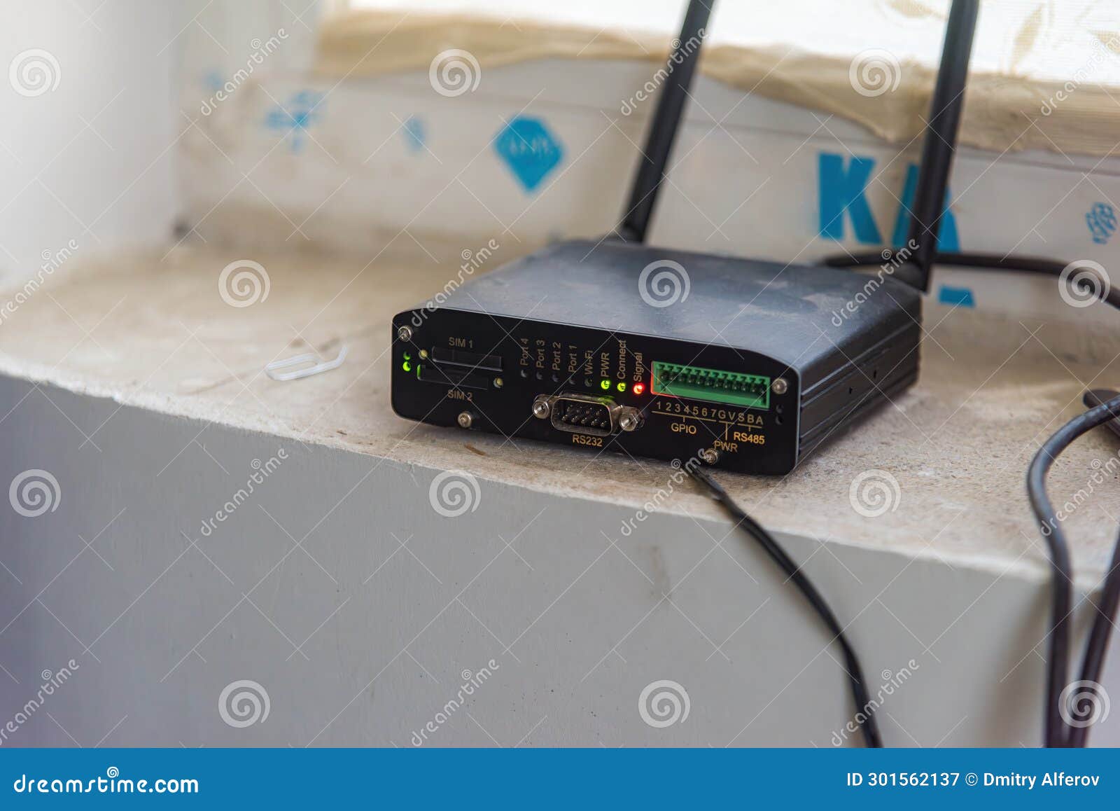 GSM Modem and Router in the Building Where the Construction is Going on ...