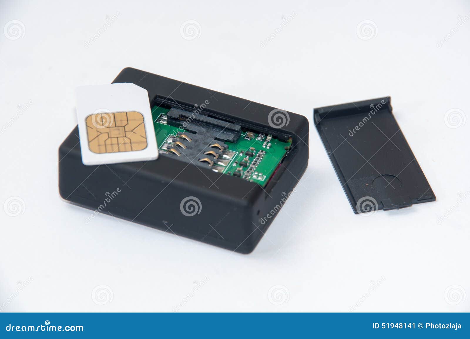 GSM spy bug with sim card stock image. Image of macro - 51948141