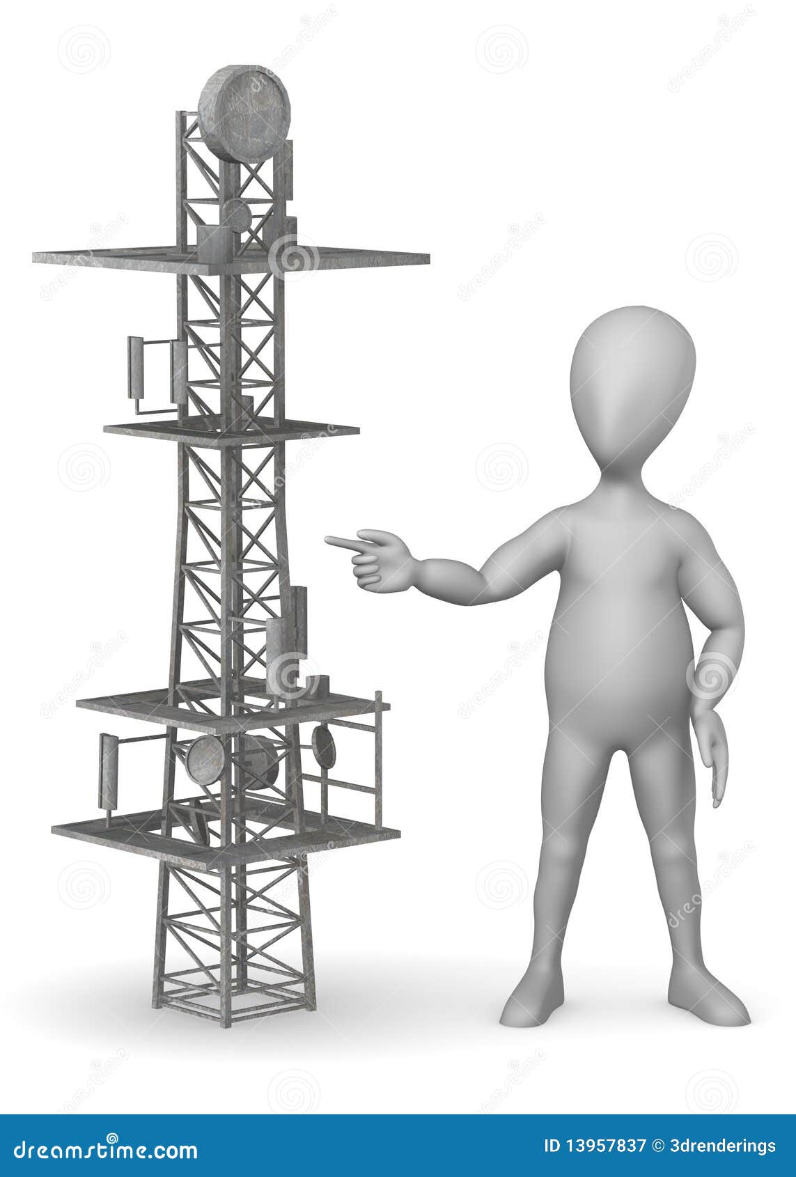 Gsm tower stock illustration. Illustration of humanoid - 13957837
