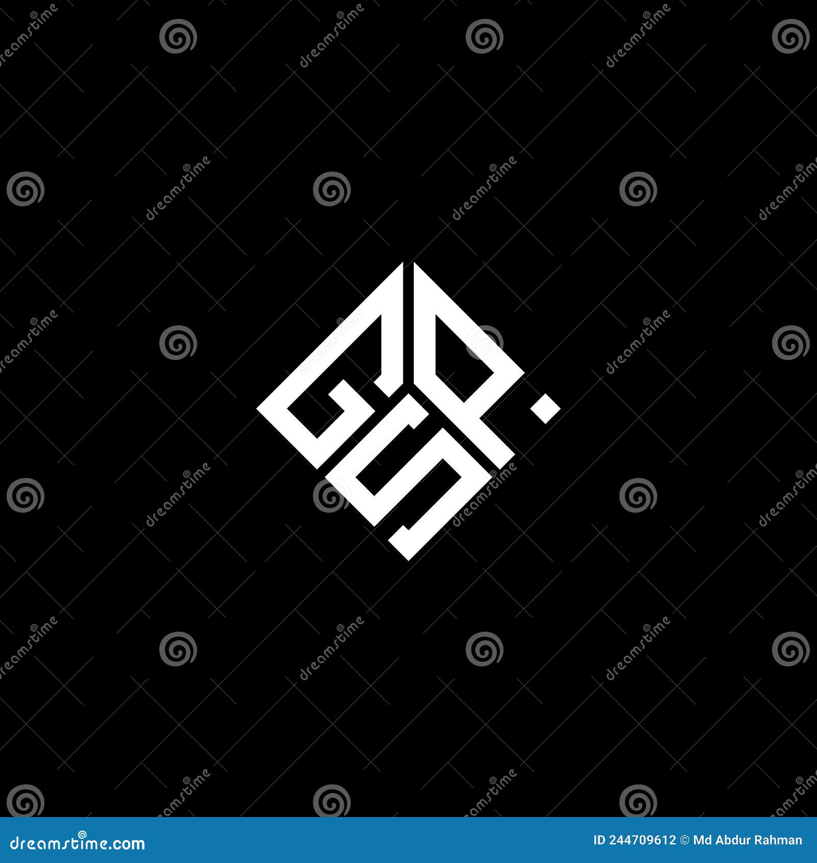 GSP Letter Logo Design on Black Background. GSP Creative Initials ...